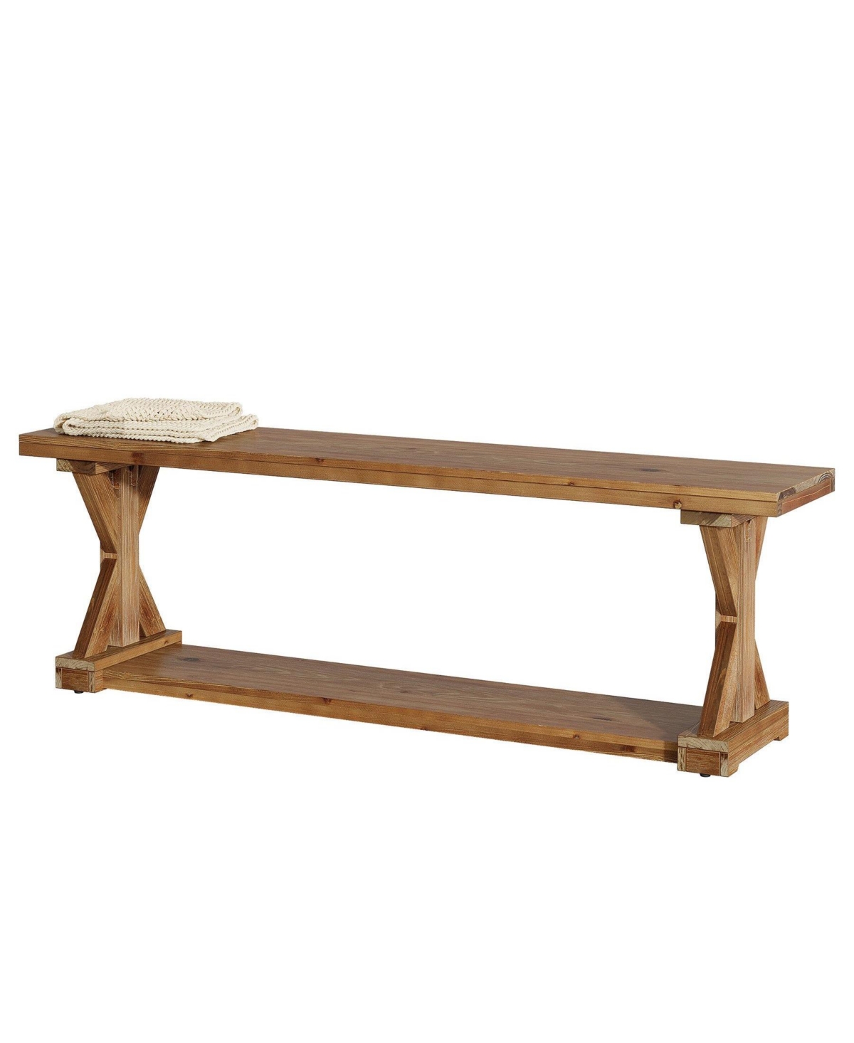 Click here for Slickblue 59 Solid Wood Entryway Bench with 2-Tier... prices