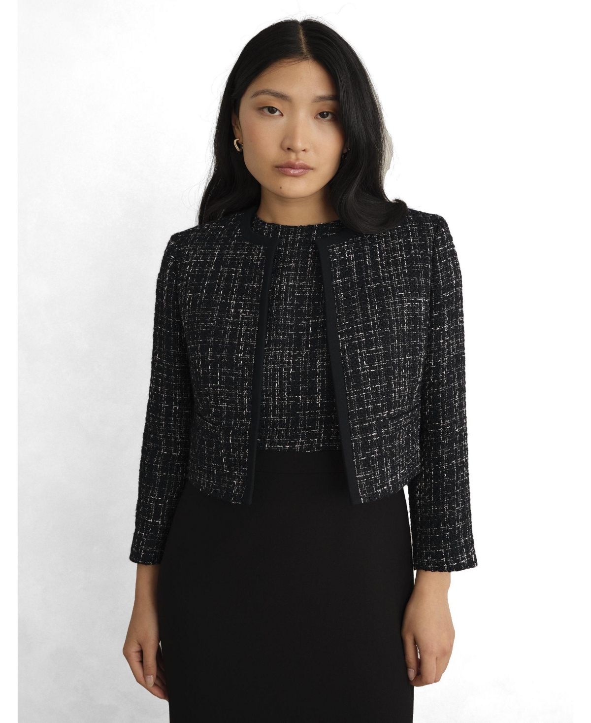 Click here for Hobbs London Womens Esme Cropped Textured Blazer -... prices