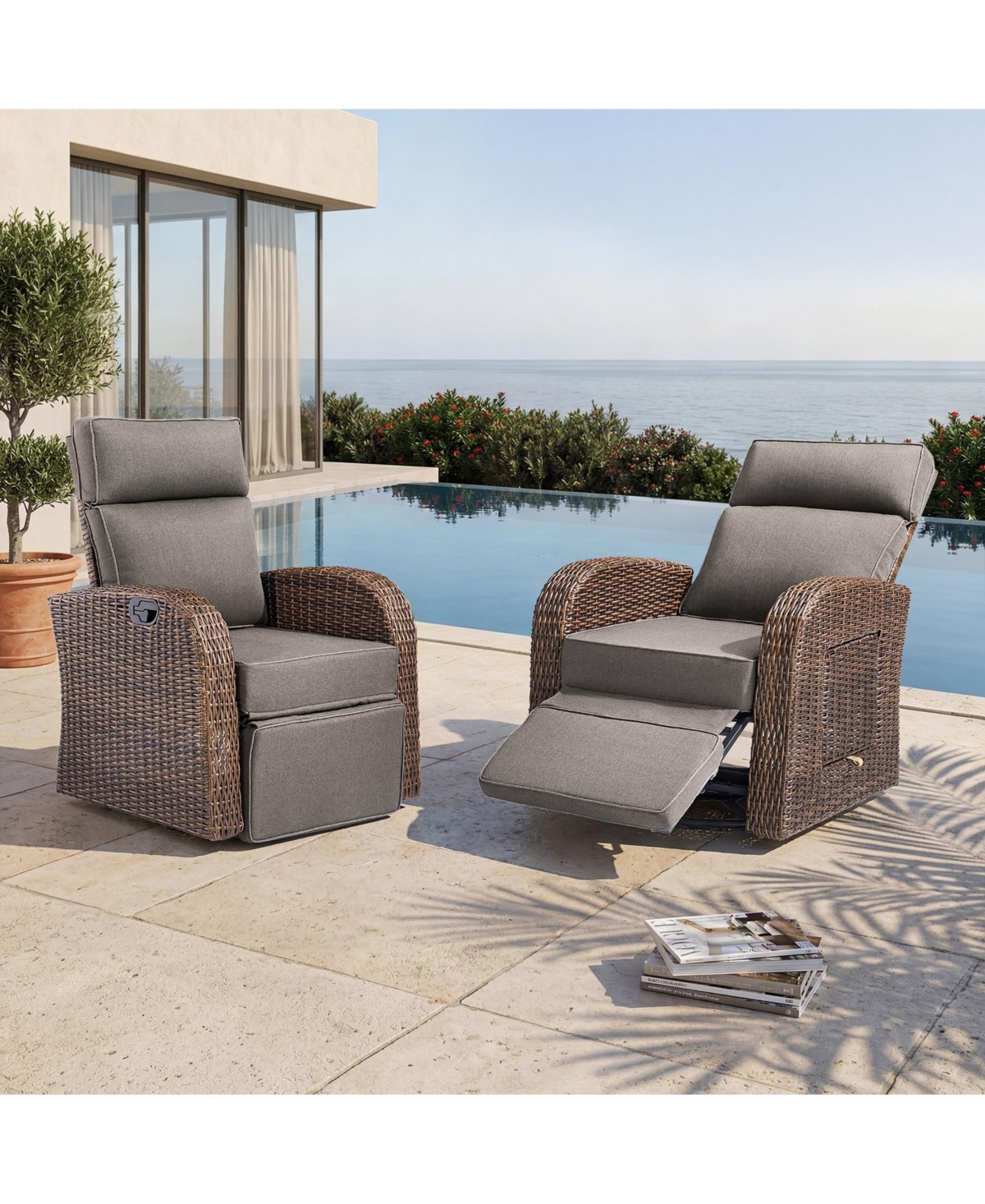 Click here for Pocassy Adjustable Oversized Outdoor Recliner Chai... prices