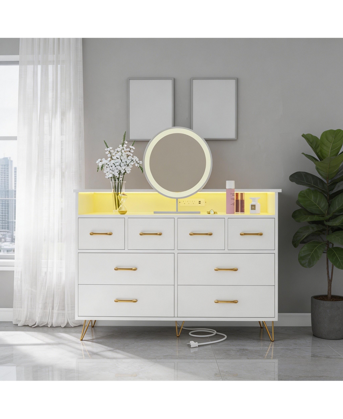 Click here for homfan 8-Drawer Dresser with Built-In Charging Sta... prices