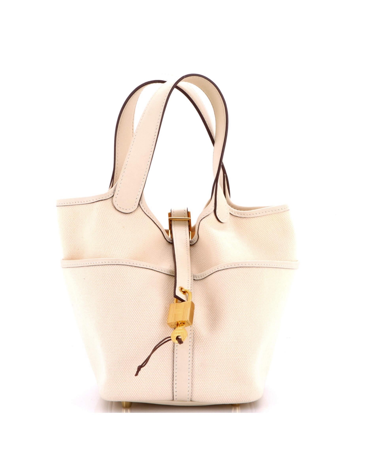 Click here for Pre-Owned HERMES Pm Cargo Picotin Lock Bag Canvas... prices
