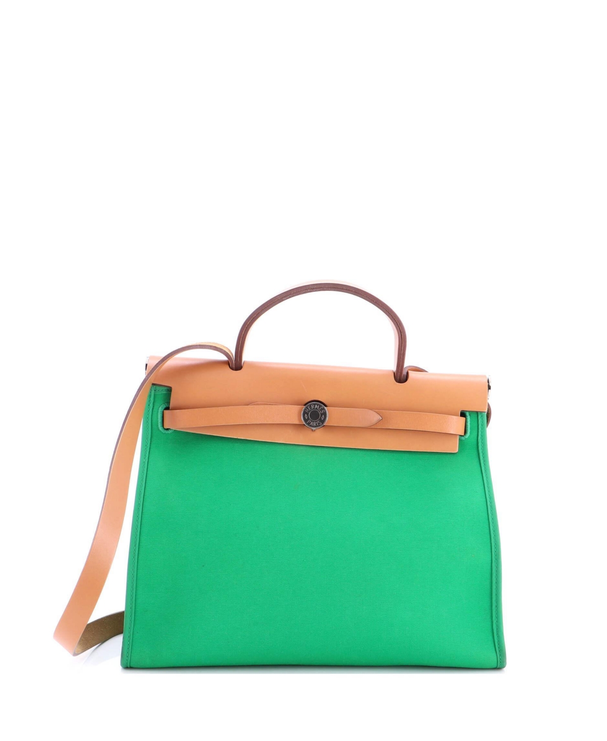 Click here for Pre-Owned HERMES 31 Herbag Zip Leather and Toile -... prices