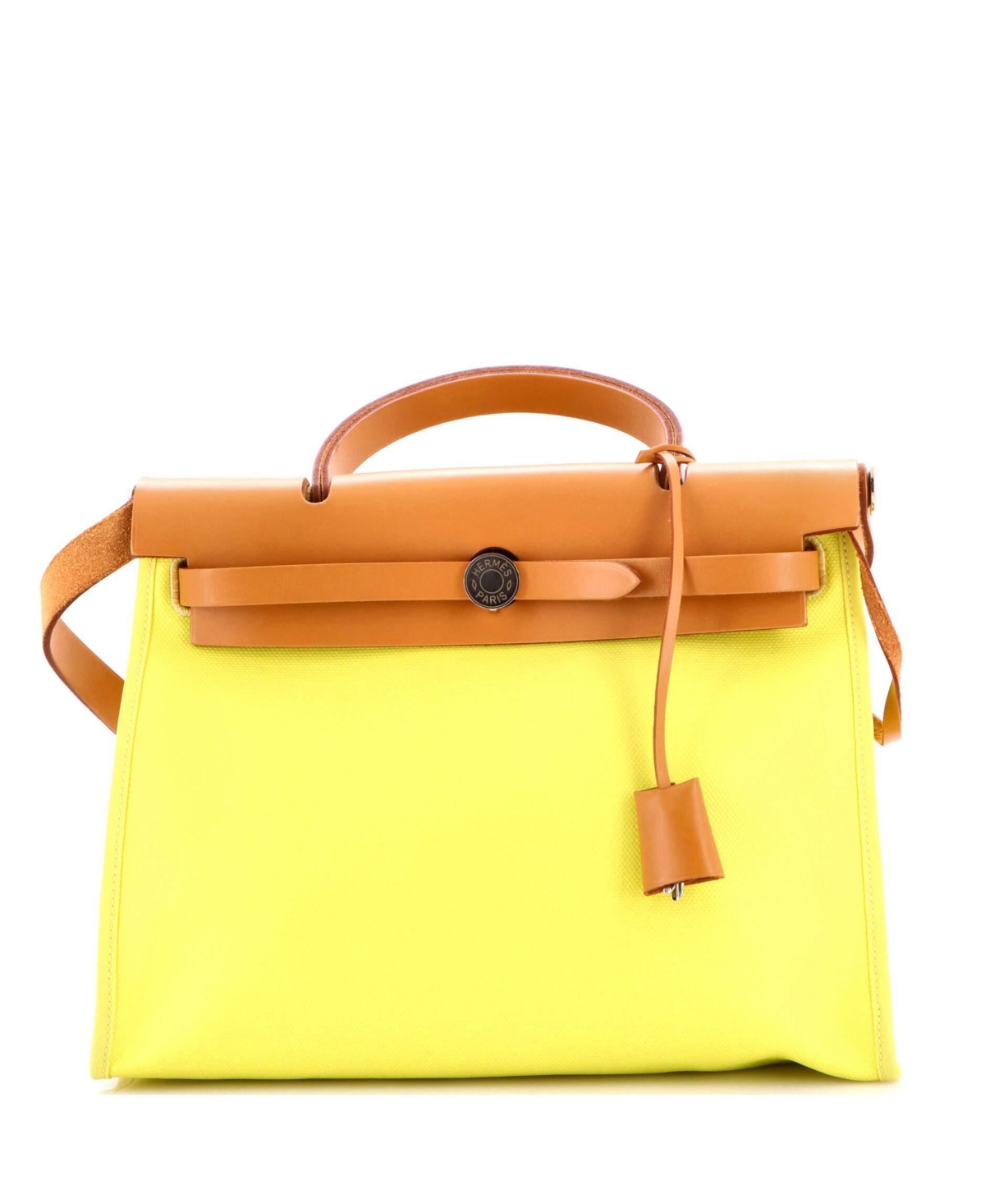 Click here for Pre-Owned HERMES 31 Herbag Zip Berline Vache Canva... prices