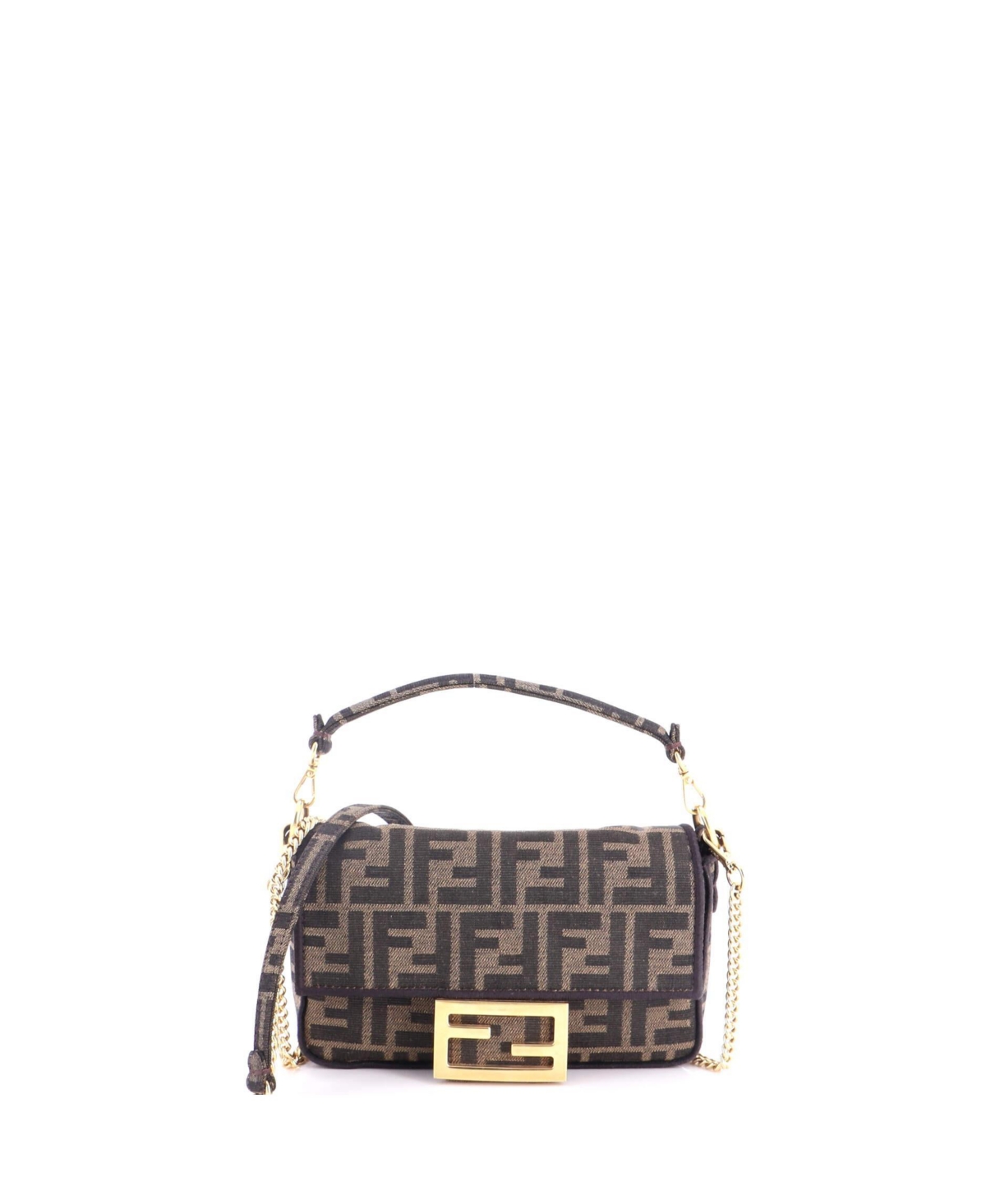 Click here for Pre-Owned Fendi Mini Baguette Nm Bag Zucca Canvas... prices