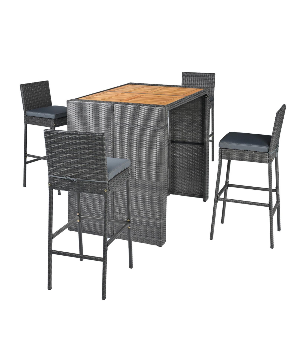 Click here for Sugift 5-Piece Patio Acacia Wood Bar Dining Set wi... prices