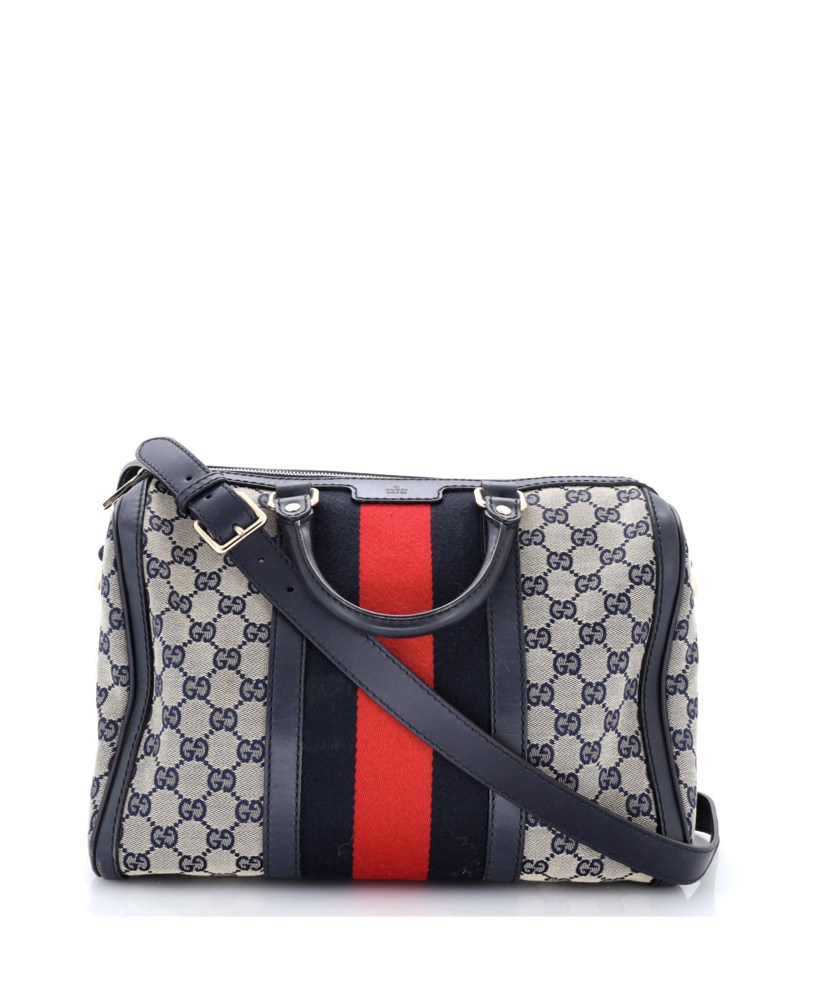 Click here for Pre-Owned Gucci Medium Vintage Web Boston Bag Gg C... prices