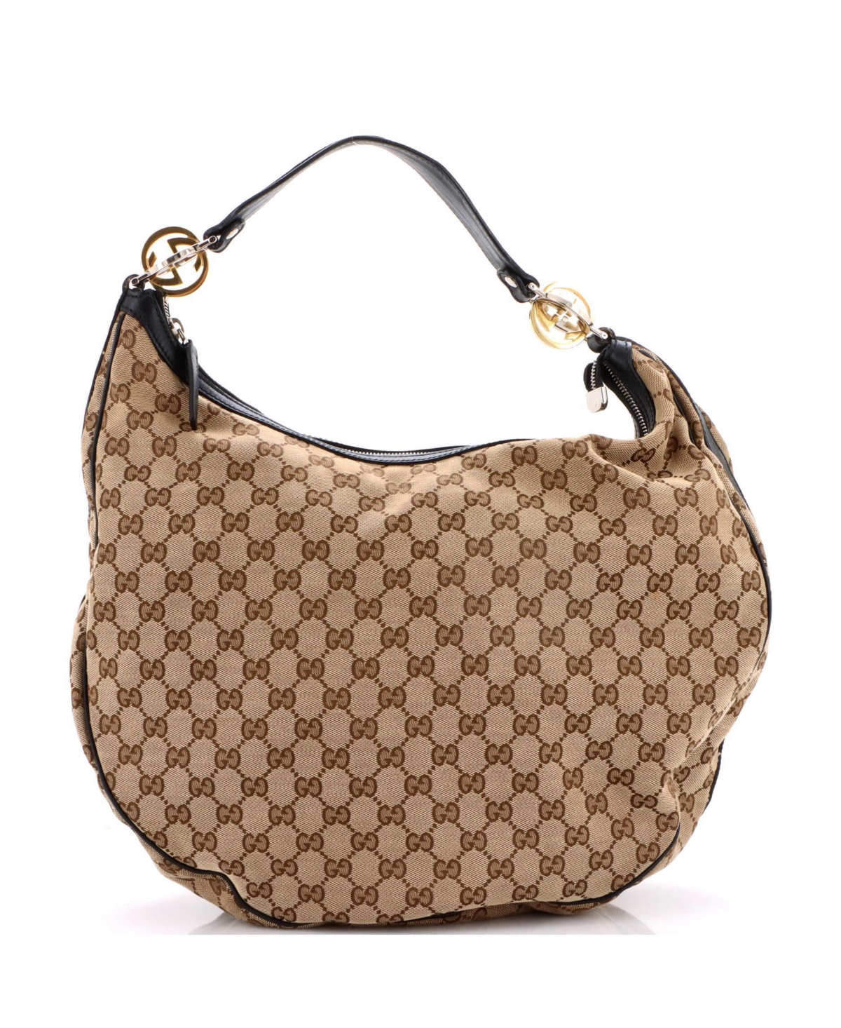 Click here for Pre-Owned Gucci Large Twins Hobo Gg Canvas - Brown prices