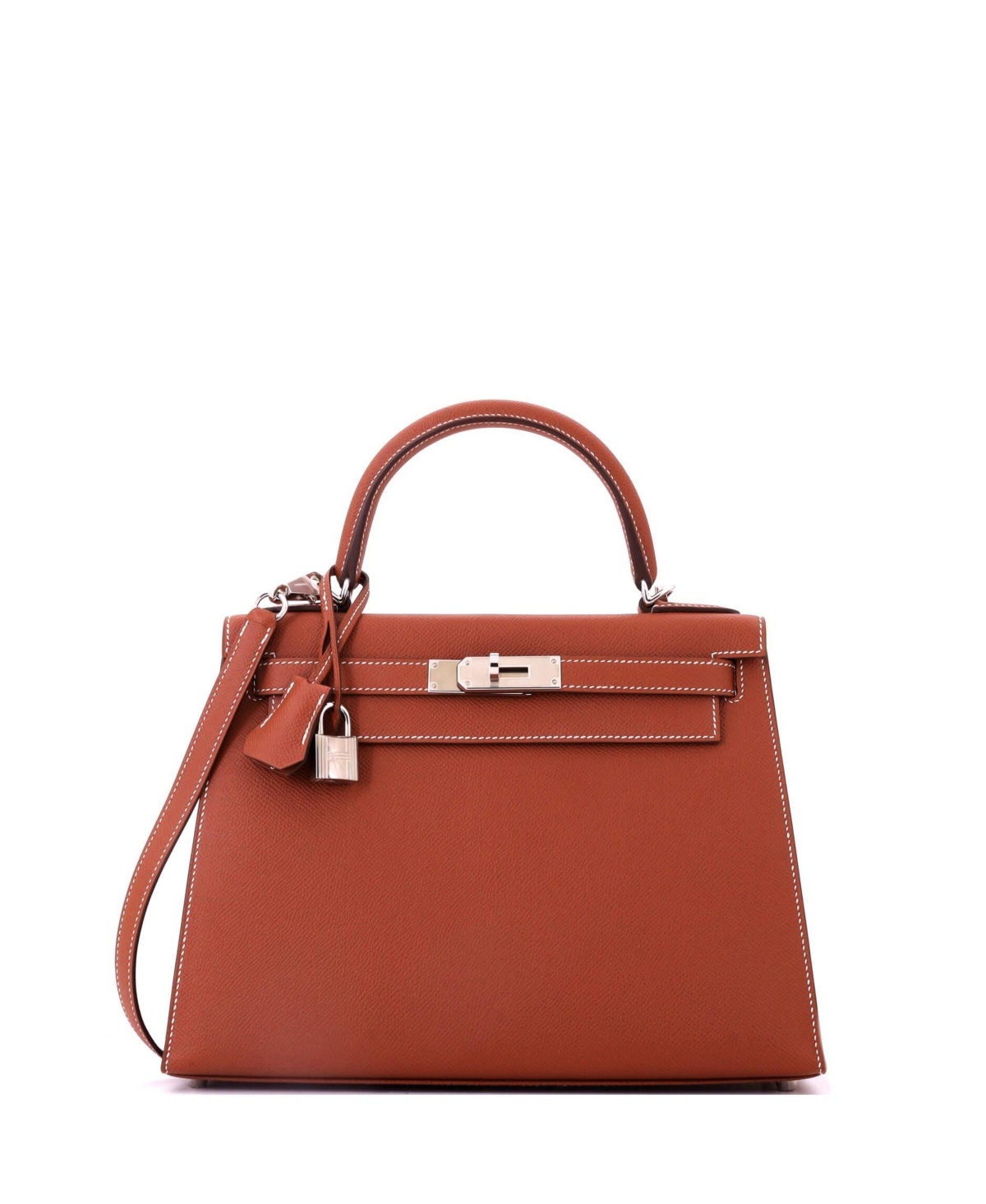 Click here for Pre-Owned HERMES Kelly 28 Handbag Brown Epsom with... prices