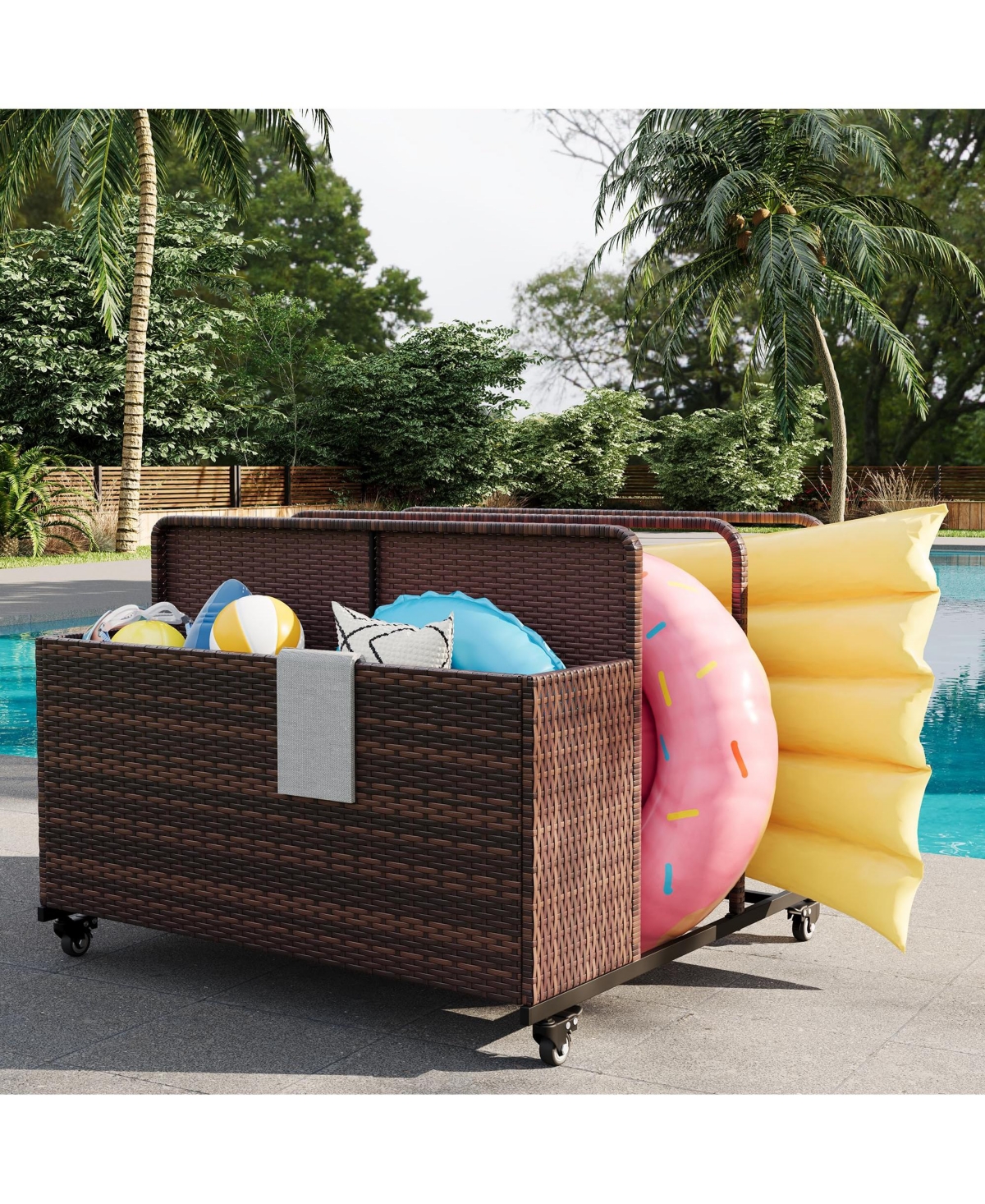 Click here for gaomon All-Weather Outdoor Wicker Rattan Pool Stor... prices