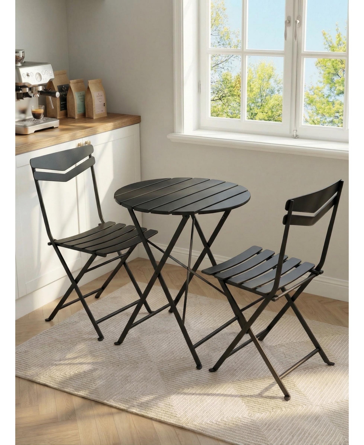 Click here for Xo 3-Piece Folding Bistro Set  Metal Patio Table a... prices