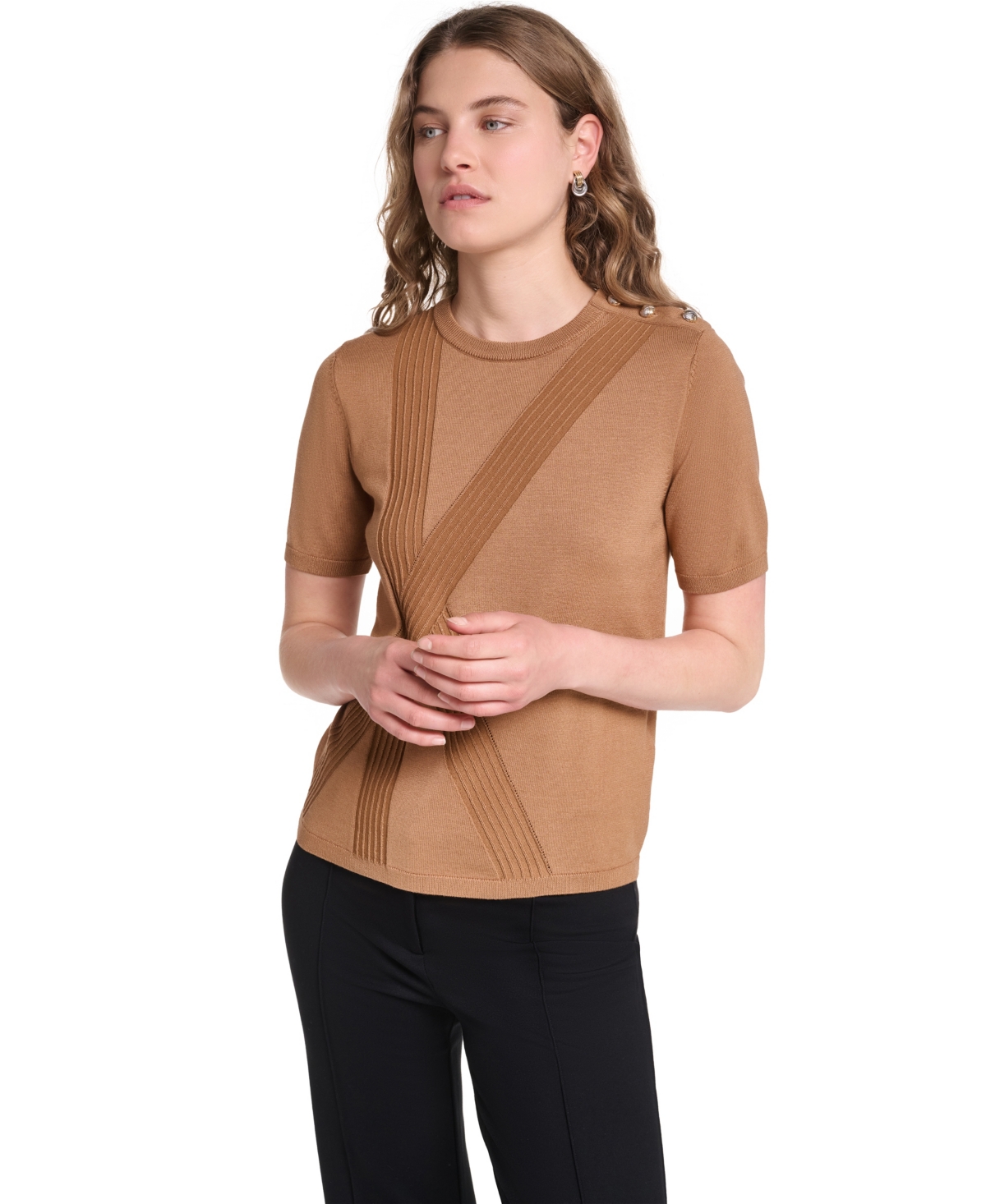 Click here for Karl Lagerfeld Paris Womens Crewneck Short-Sleeve... prices