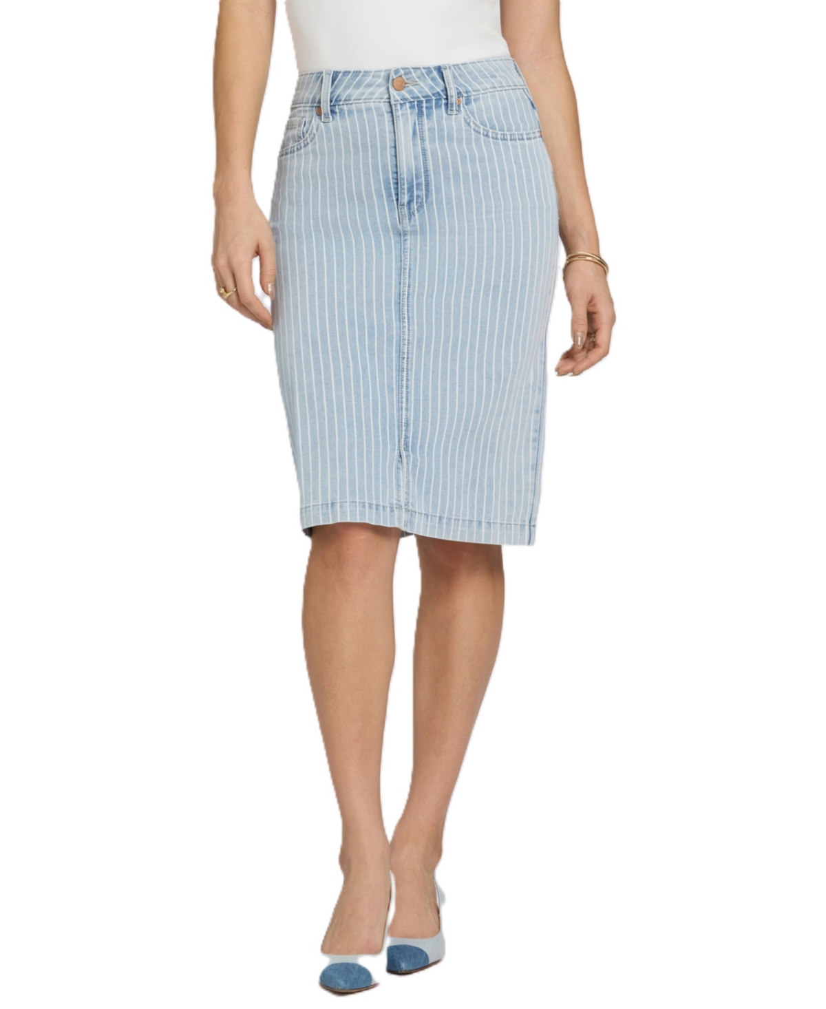 Click here for Nydj Womens High-Rise Denim Skirt - Azure Stripe prices