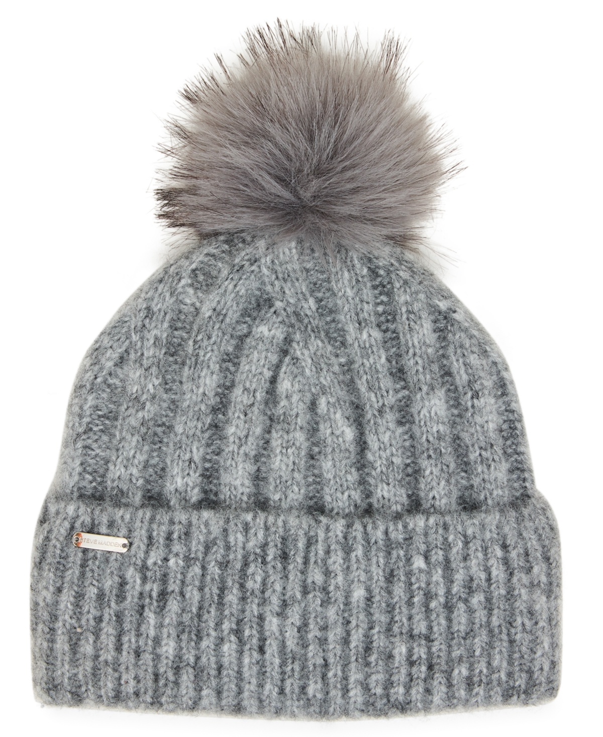 Click here for Steve Madden Rib-Lined Classic Beanie - Heather Gr... prices