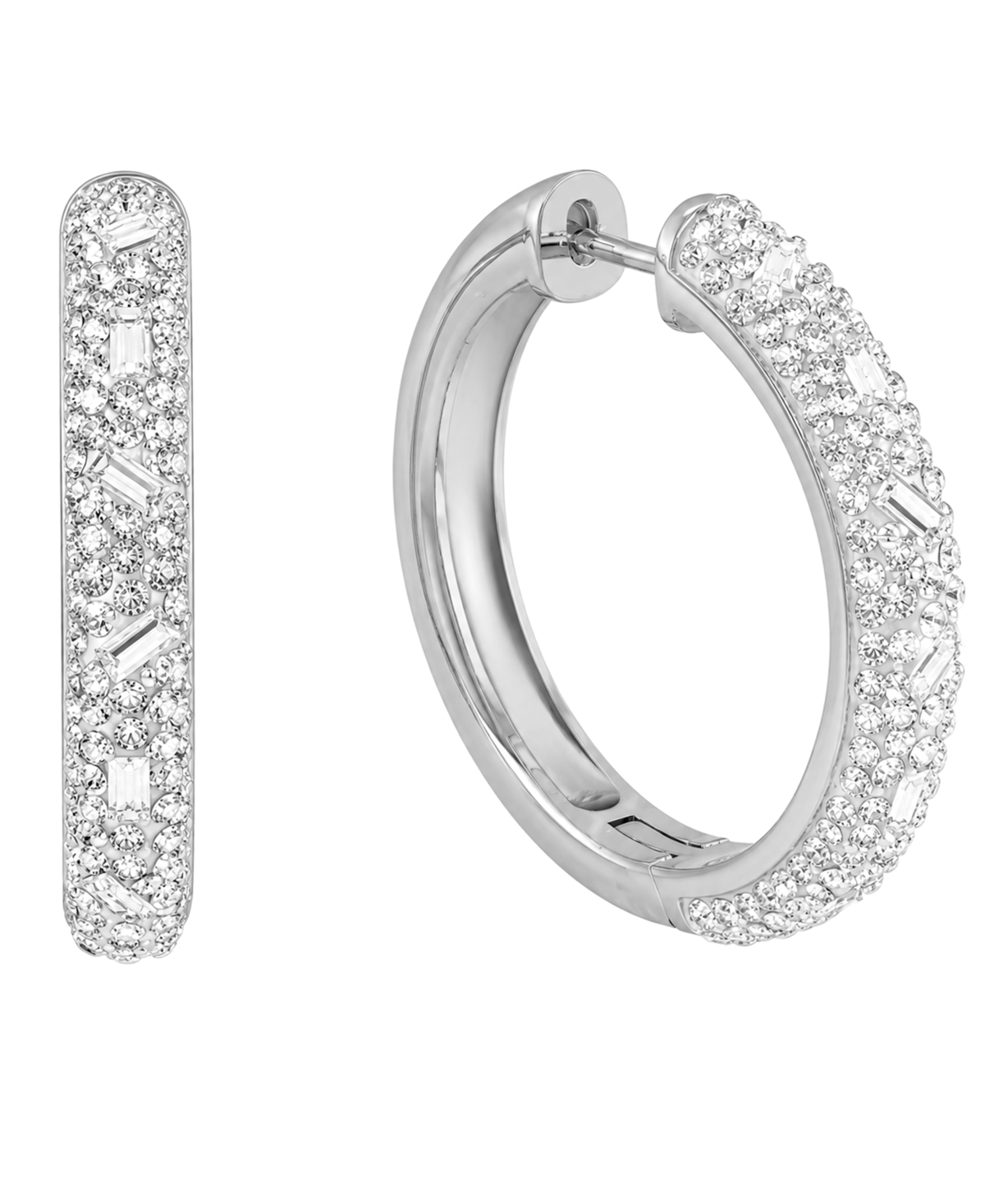 Click here for And Now This Crystal Composite Stone Hinged Hoop E... prices