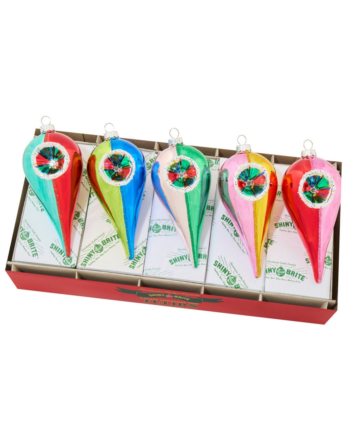 Click here for Shiny Brite Christmas Confetti 5 Reflector Tulip O... prices