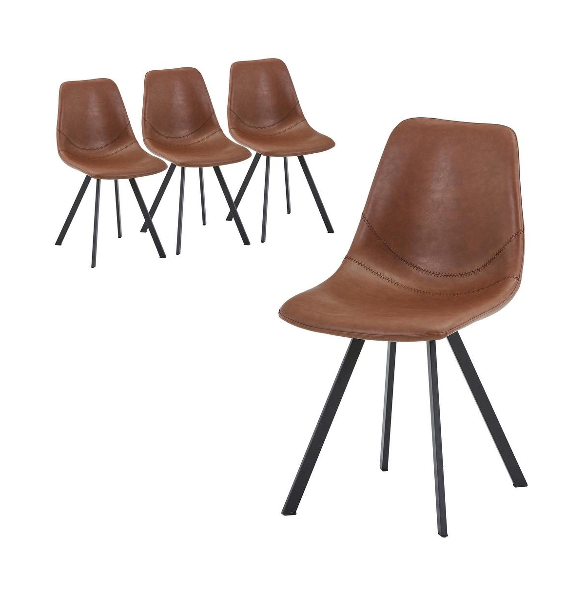 Click here for LeisureMod Markley 4-pcs Mid-Century Modern Leathe... prices