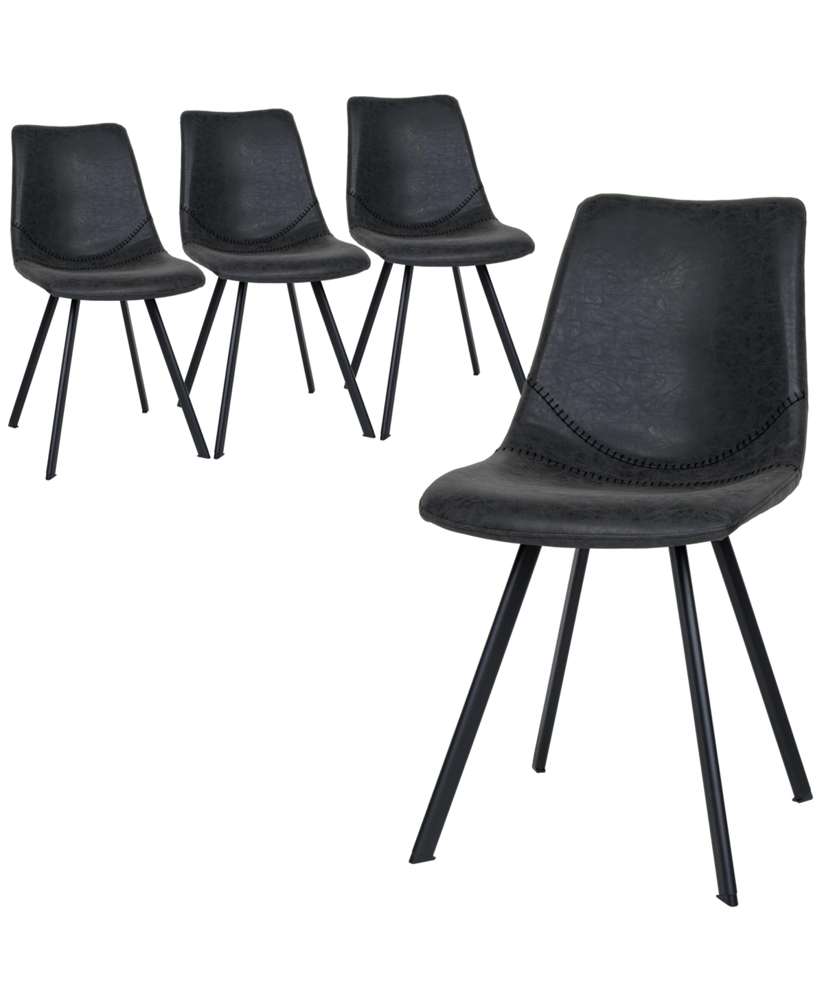 Click here for LeisureMod Markley 4-pcs Mid-Century Modern Leathe... prices