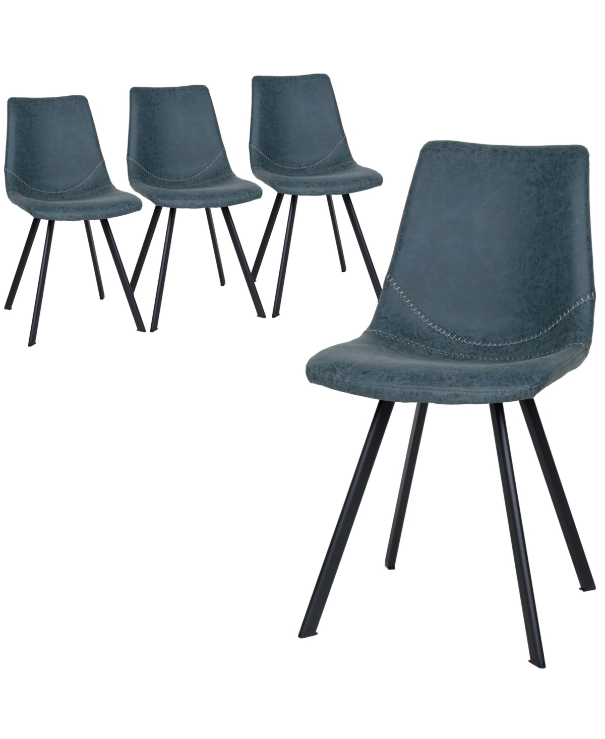 Click here for LeisureMod Markley 4-pcs Mid-Century Modern Leathe... prices