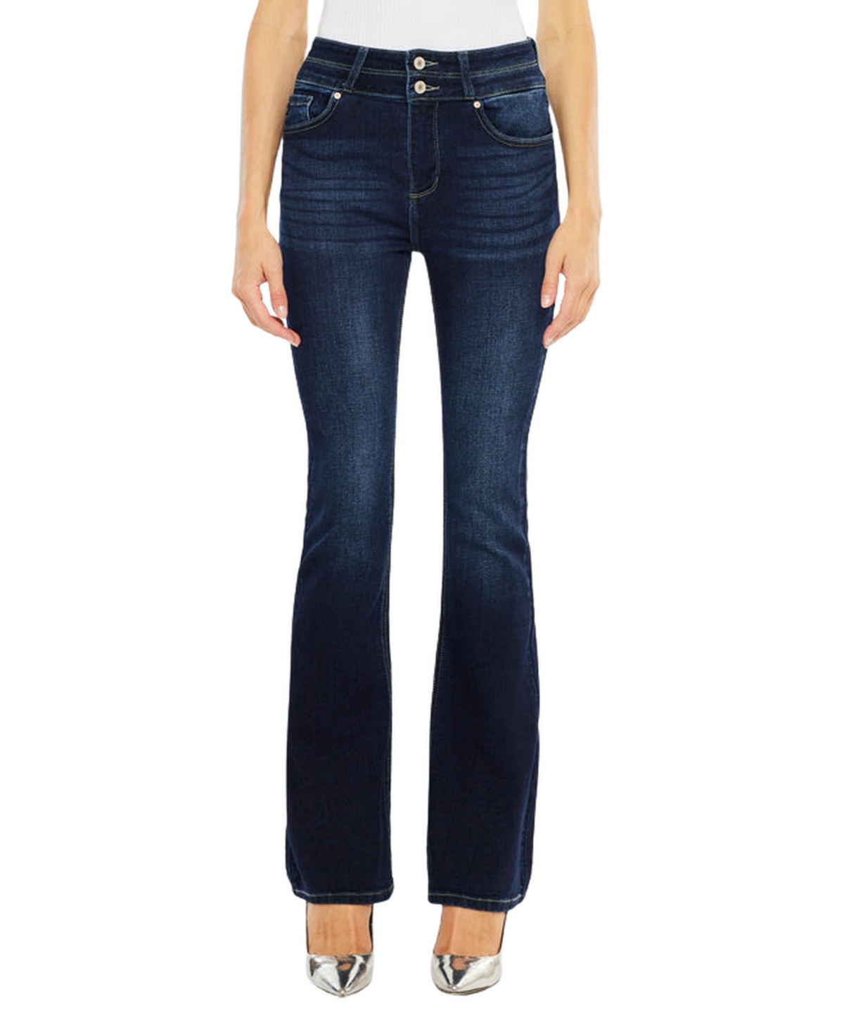 Click here for KanCan Womens Gisella High Rise Bootcut Jeans - Da... prices