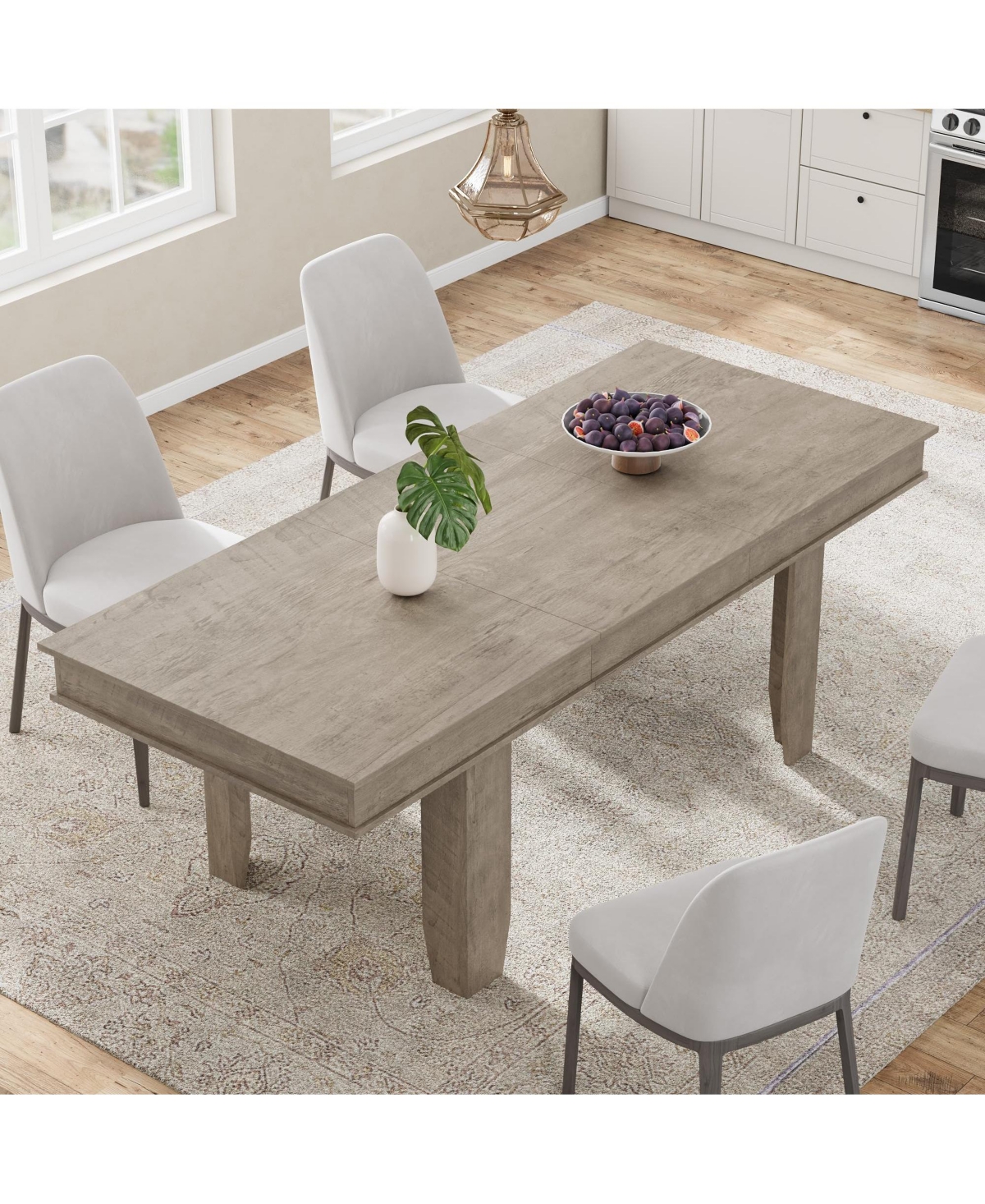 Click here for homfan Farmhouse Dining Table for 6-8  63 Long Kit... prices