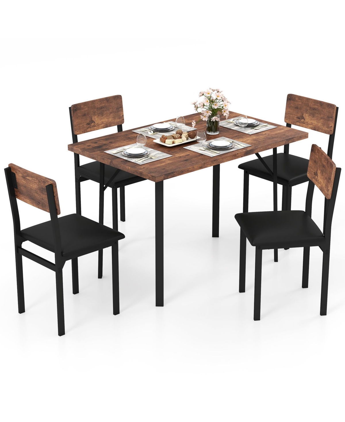Click here for Gymax 5-Piece Dining Set for 4 47 Round Kitchen Ta... prices