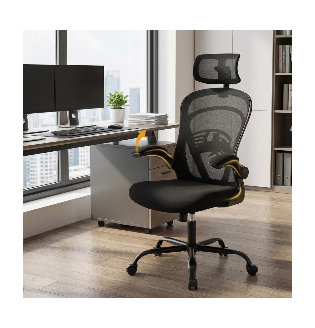 Click here for homfan Ergonomic Wide-Seat Office Chair with Flip... prices