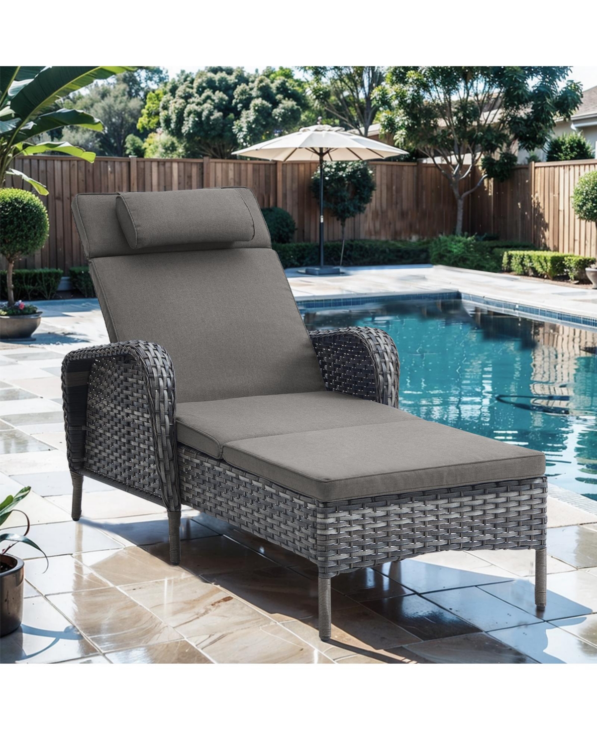 Click here for Pocassy Outdoor Wicker Reclining Lounge Chair  Out... prices