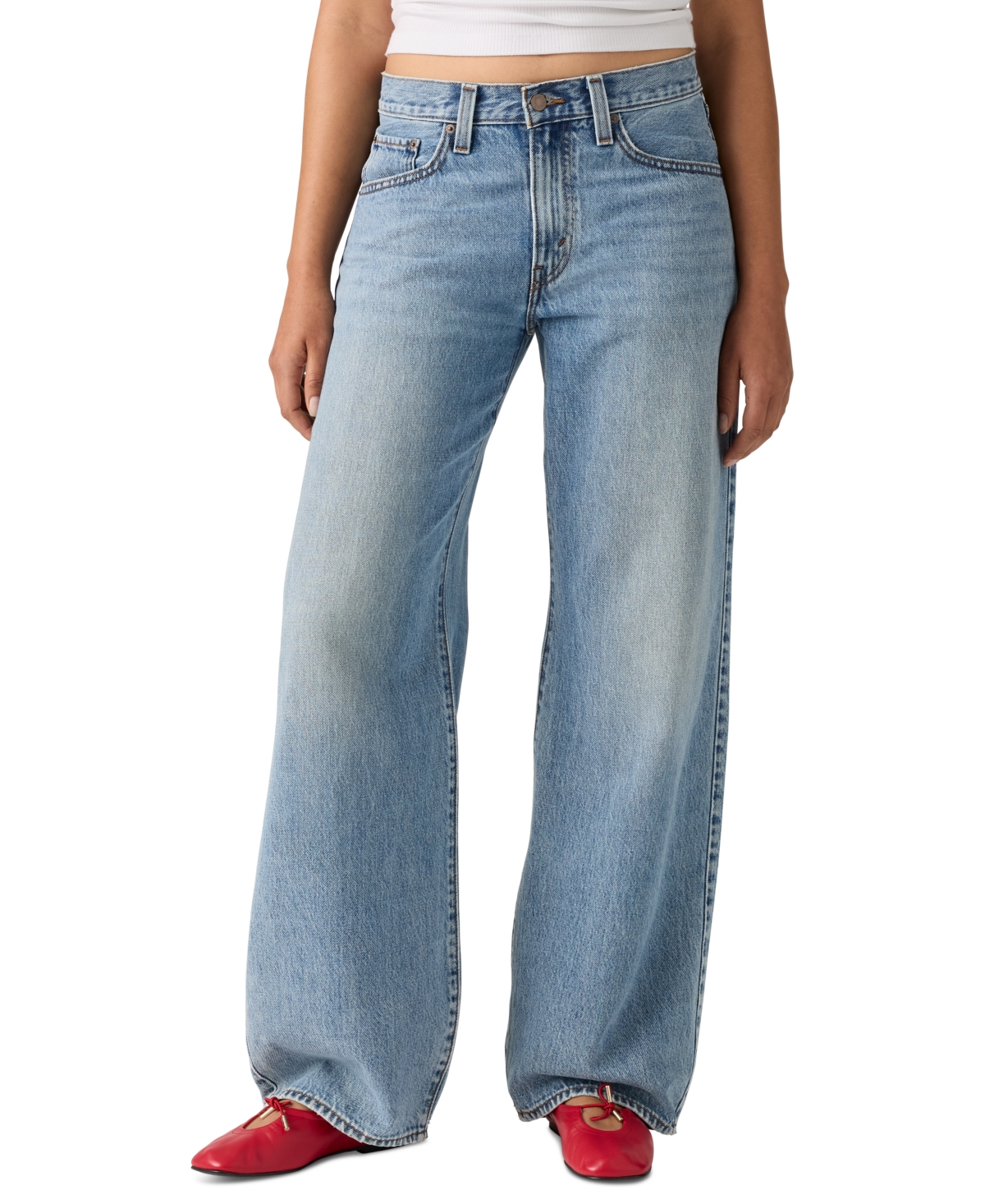 Click here for Levis Womens Middy Balloon Mid Rise Denim Loose Je... prices