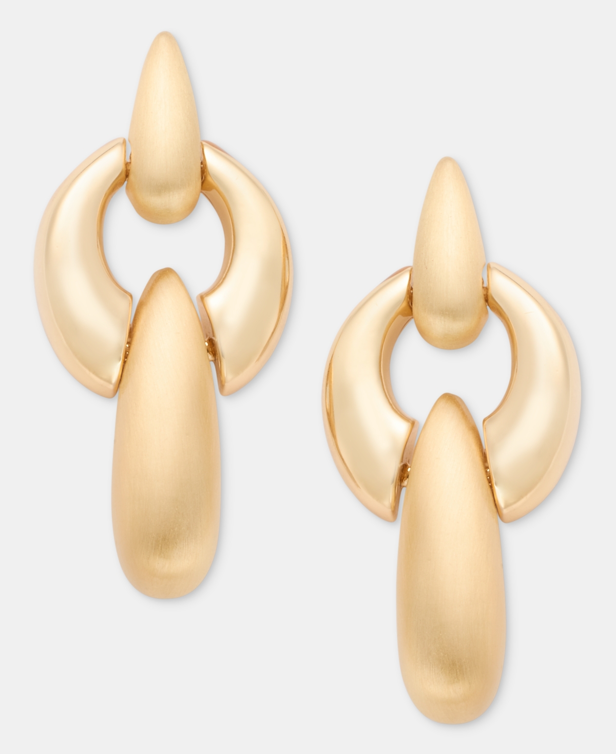 Click here for Anne Klein Puffy Linked Linear Drop Earrings - Gol... prices
