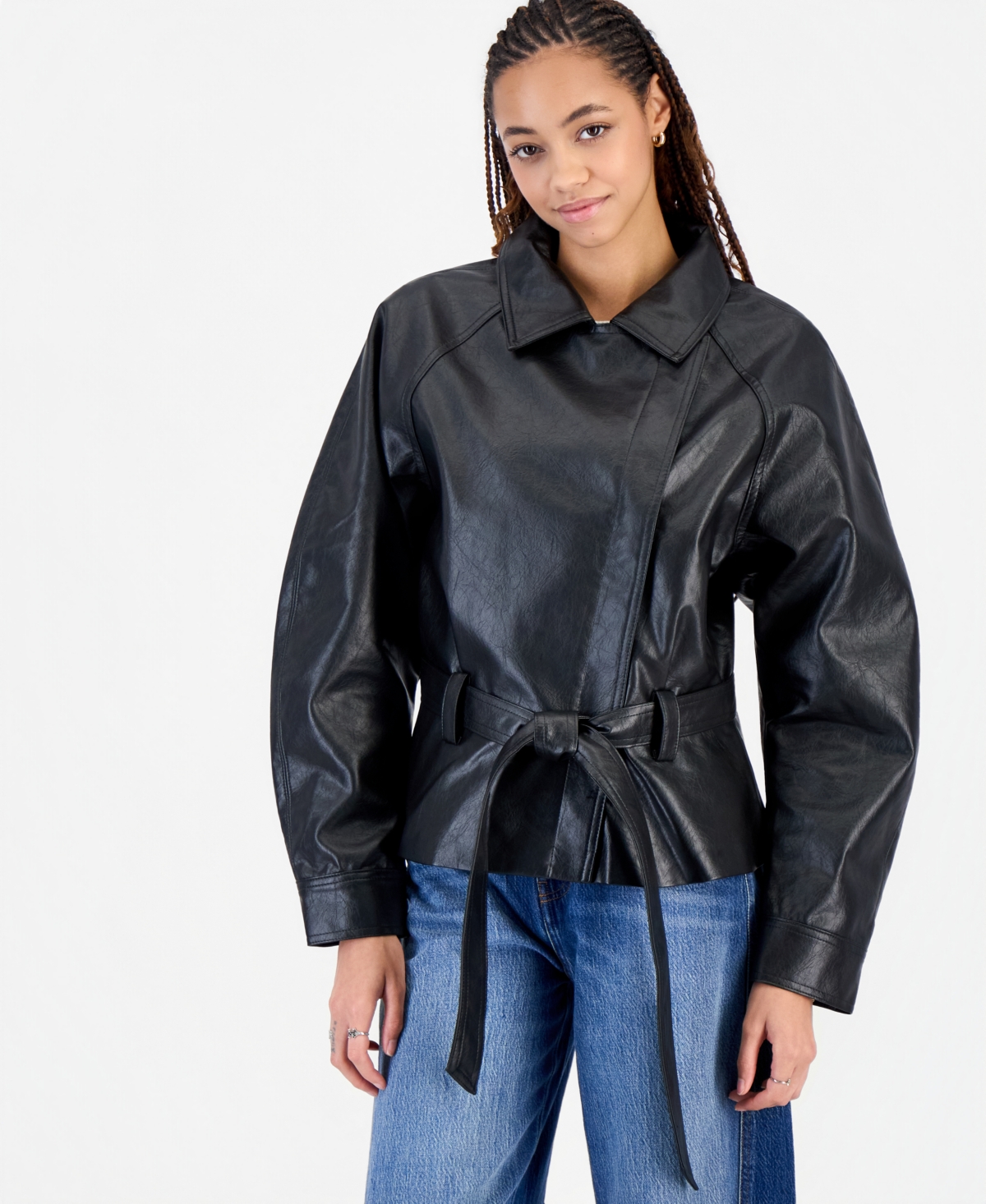 Click here for Madden Girl Juniors Faux Leather Trench Zip-Front... prices
