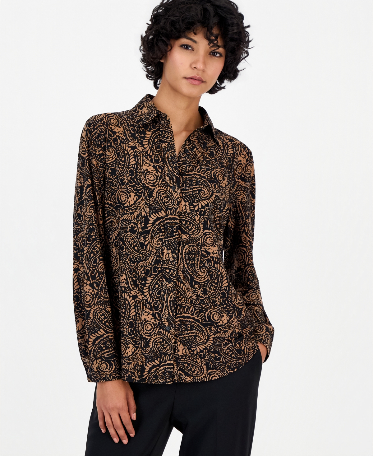 Click here for Anne Klein Essentials Womens Petite Long-Sleeve Pa... prices