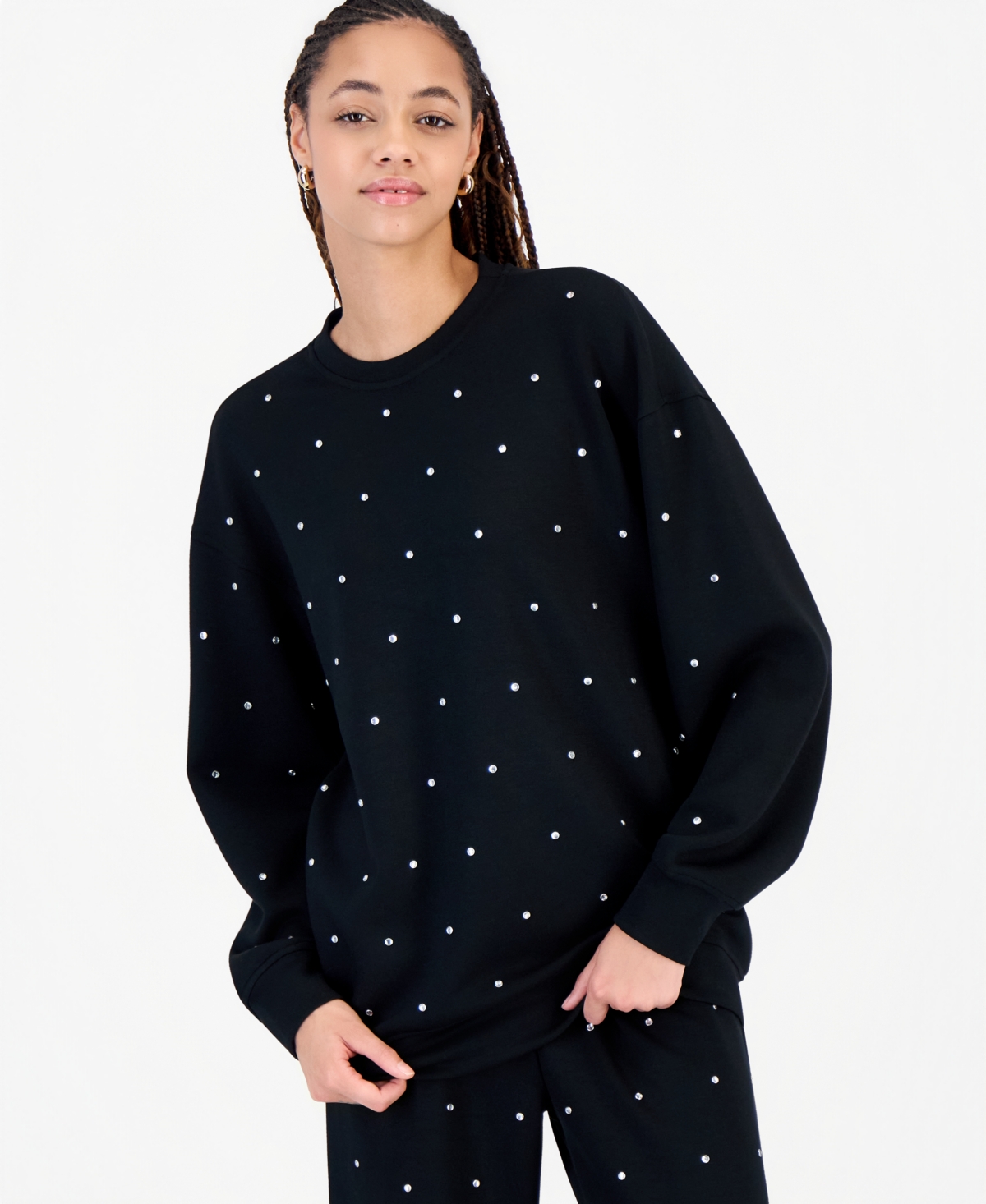 Click here for Fvr Drm Juniors Oversized Scuba Rhinestone-Embelli... prices