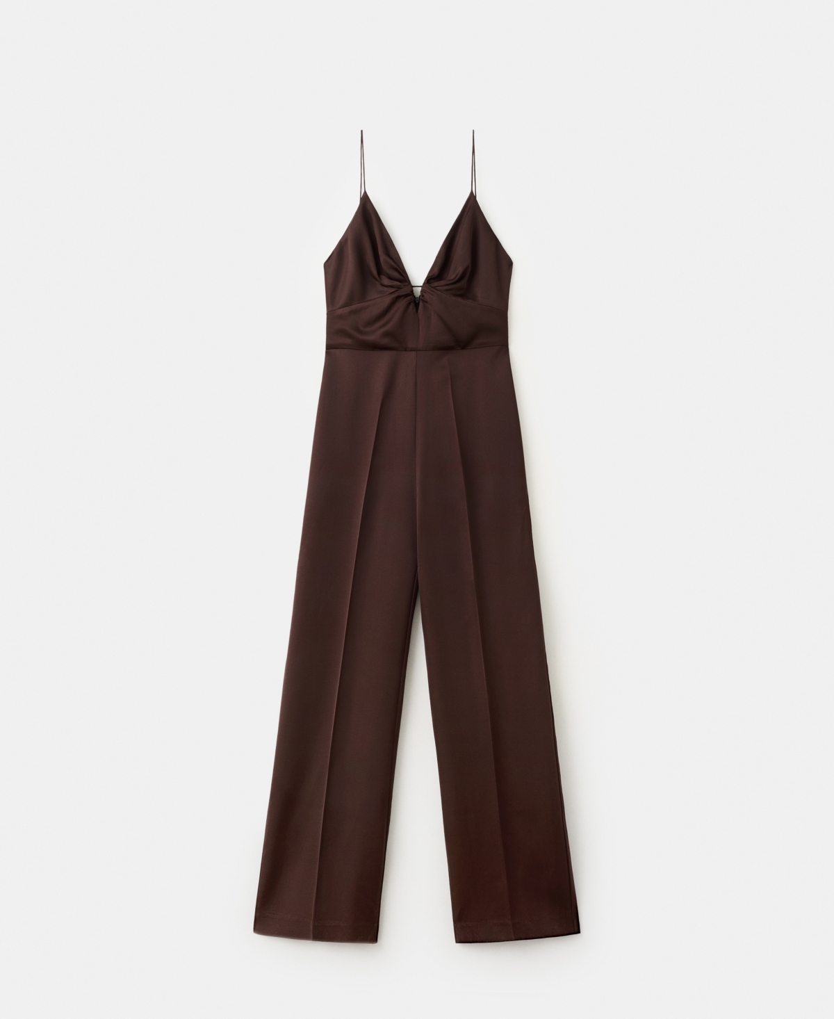 Click here for Mango Womens V-Neck Long Jumpsuit - Chocolate prices