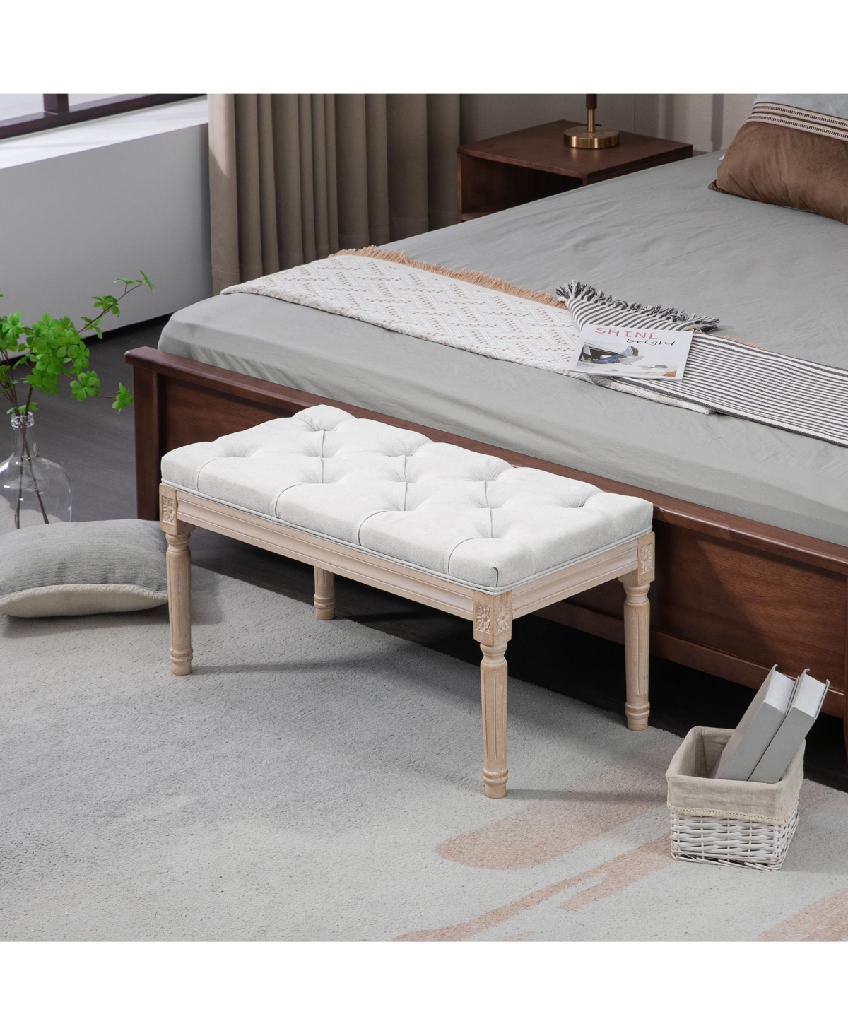 Click here for Flynama 32 French Vintage Upholstered End of Bed B... prices