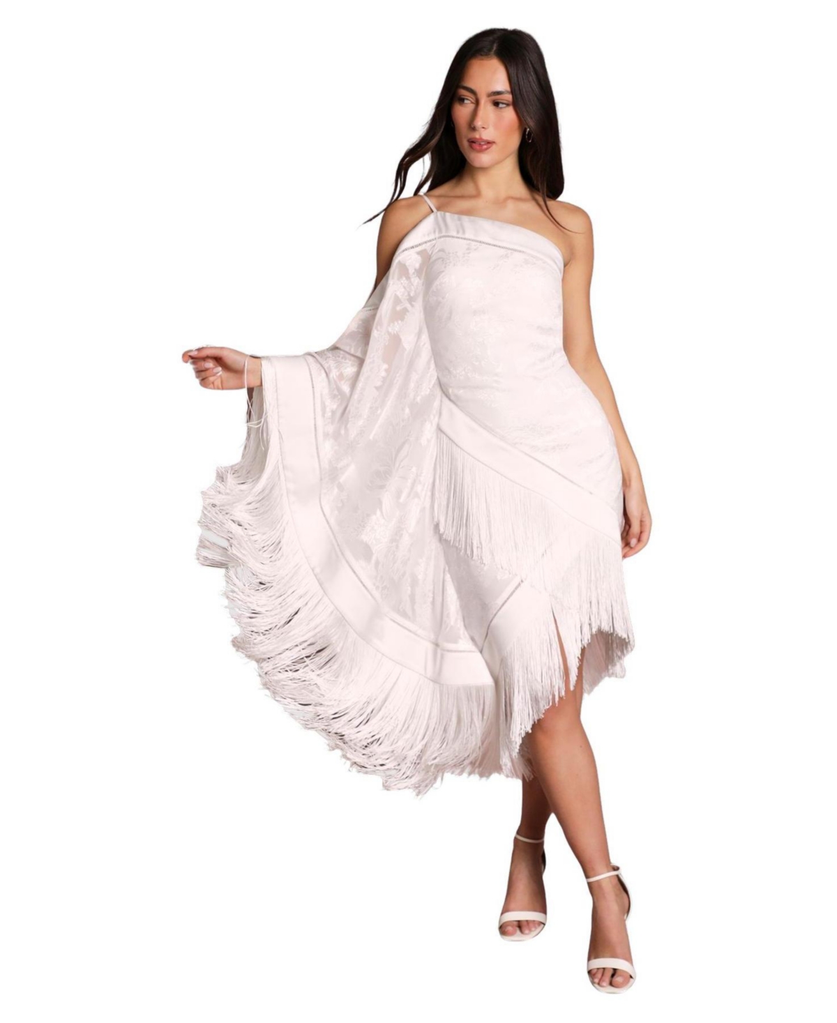 Click here for Coast Womens Asymmetric Fringe One-Shoulder Dress... prices