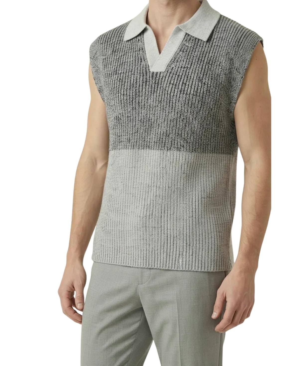 Click here for Modenaire Mens Colorblock Polo-Collar Knit Vest -... prices
