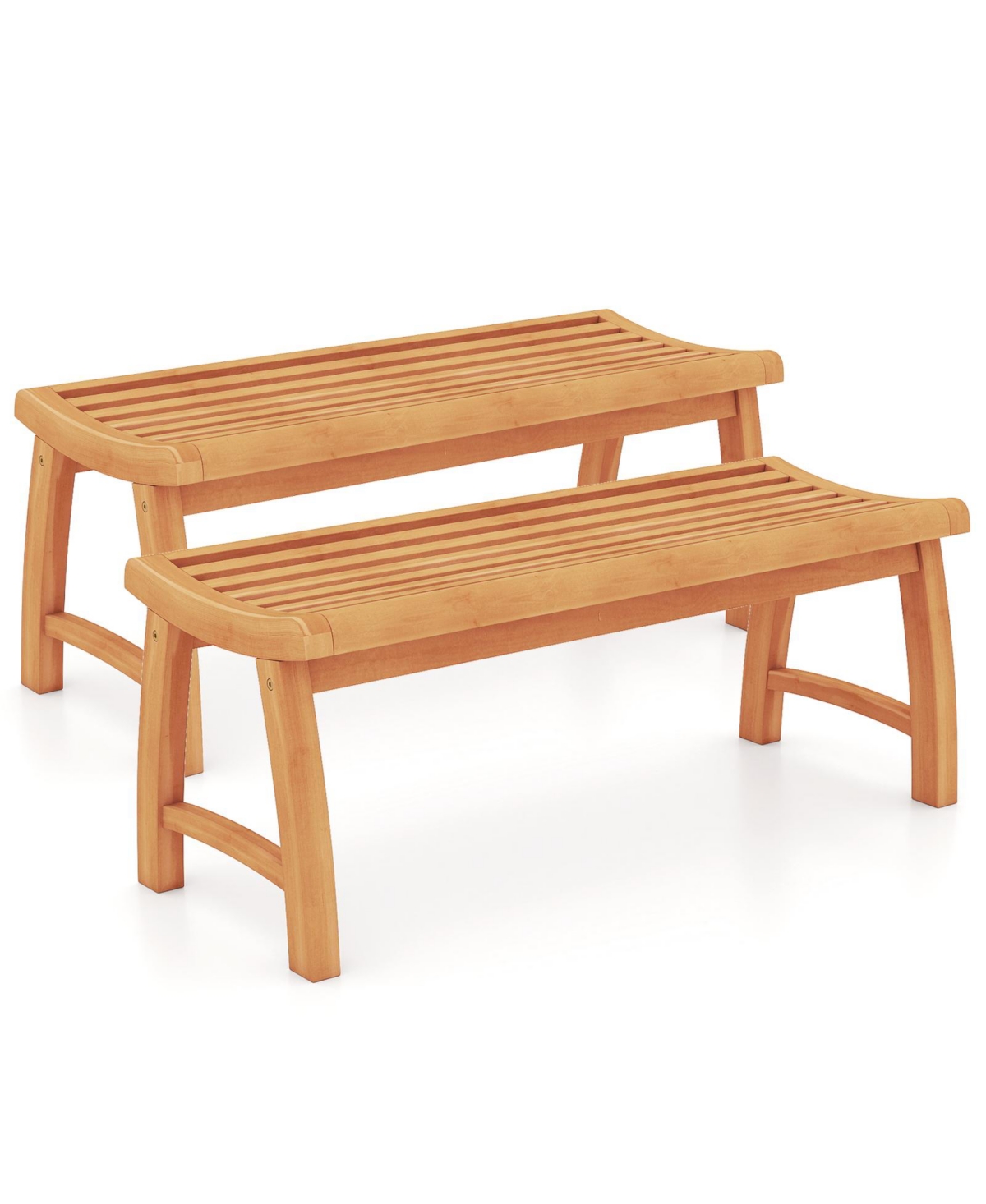 Click here for Gymax 2 Piece 2-Person Patio Garden Dining Bench w... prices