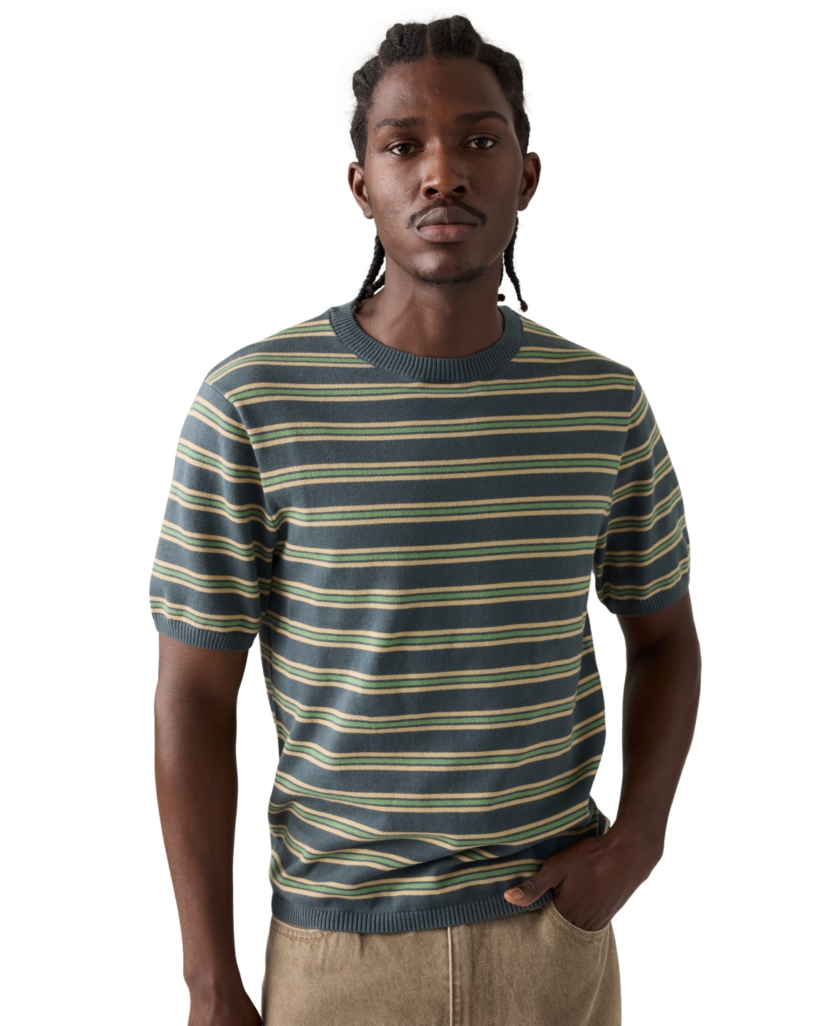 Click here for Levis Mens Striped Soft Knit Regular-Fit T-Shirt -... prices