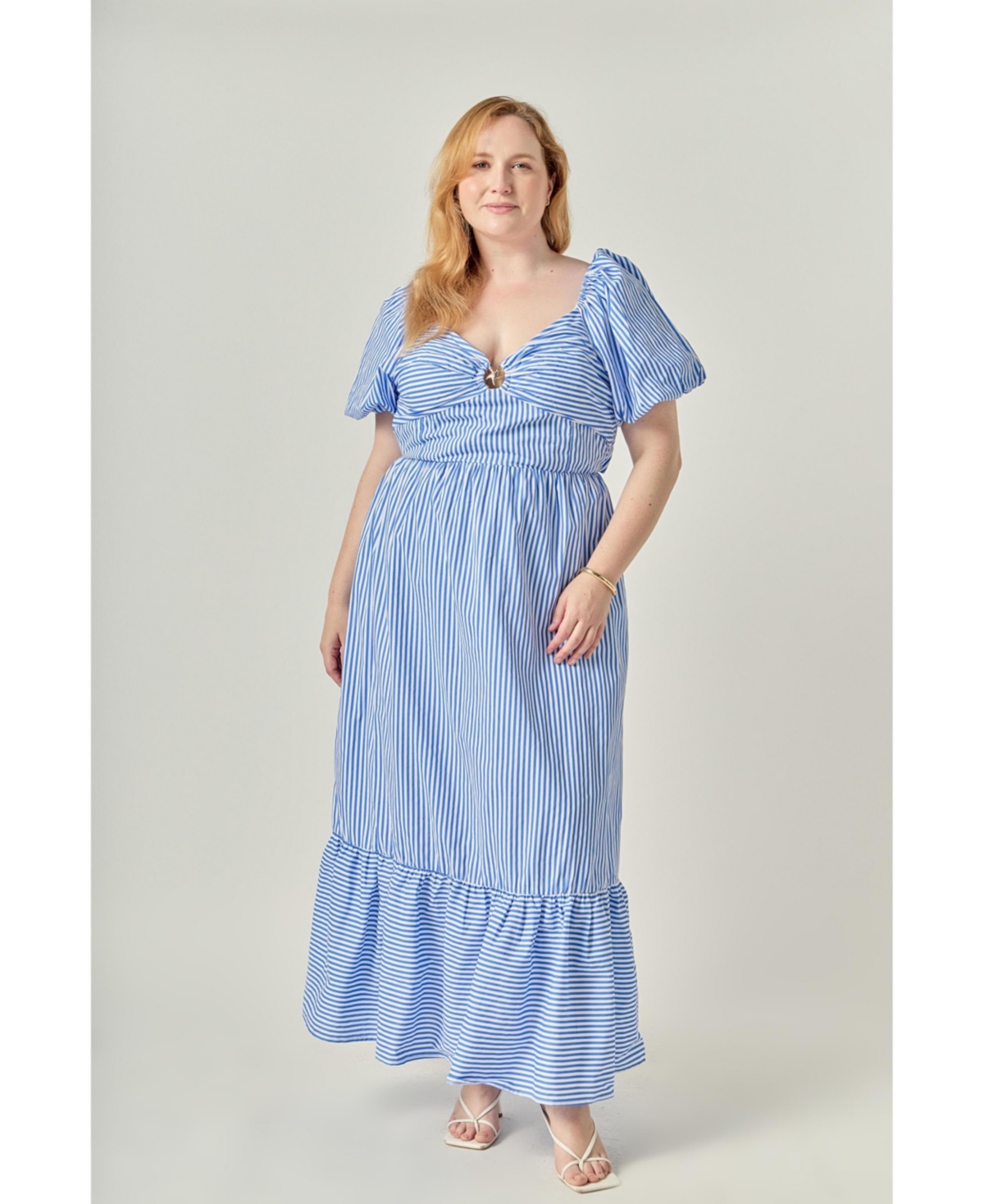 Click here for English Factory Plus Size Starfish Striped Midi Dr... prices