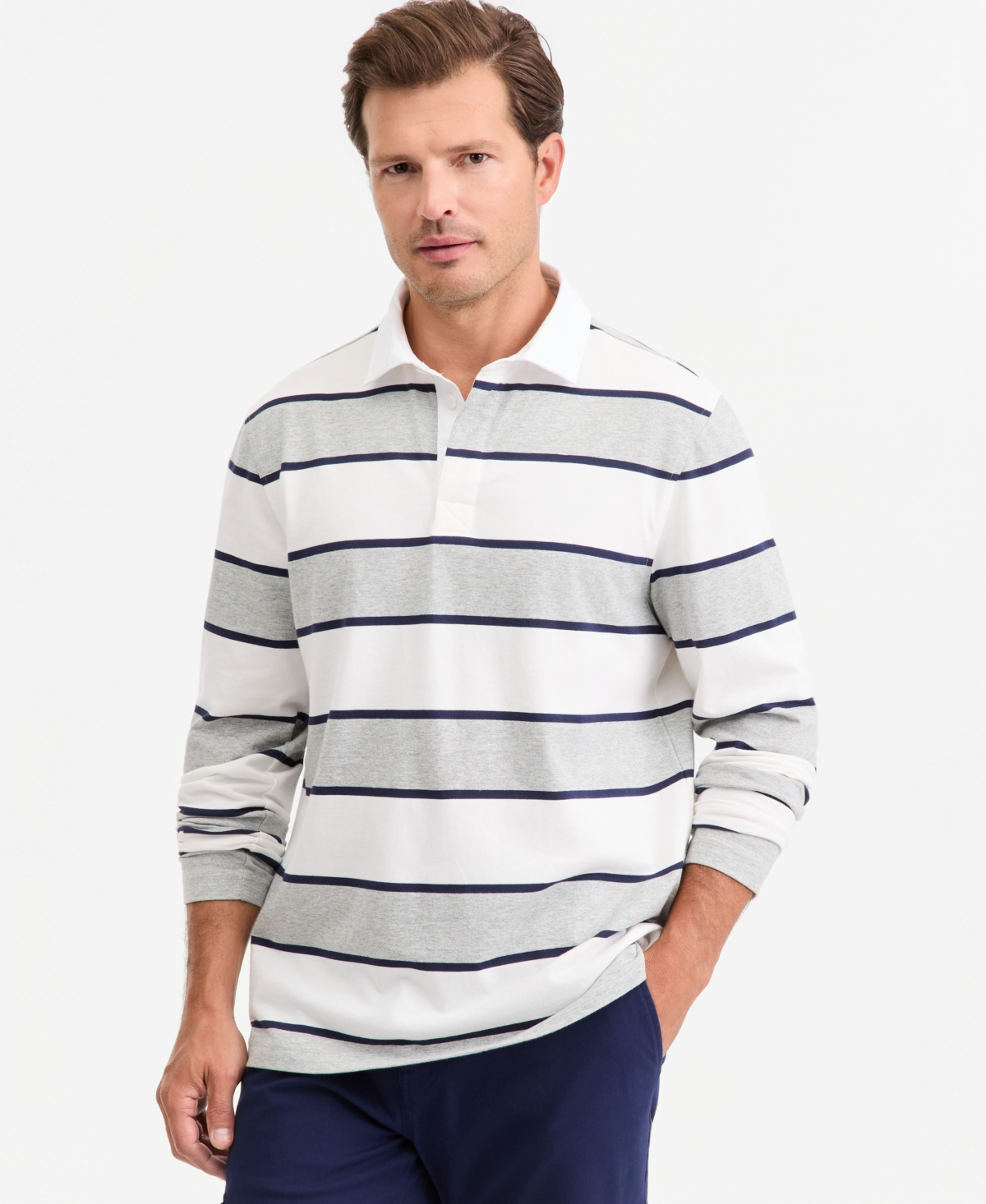 Click here for Club Room Mens Stripe Long-Sleeve Rugby Shirt  Mac... prices