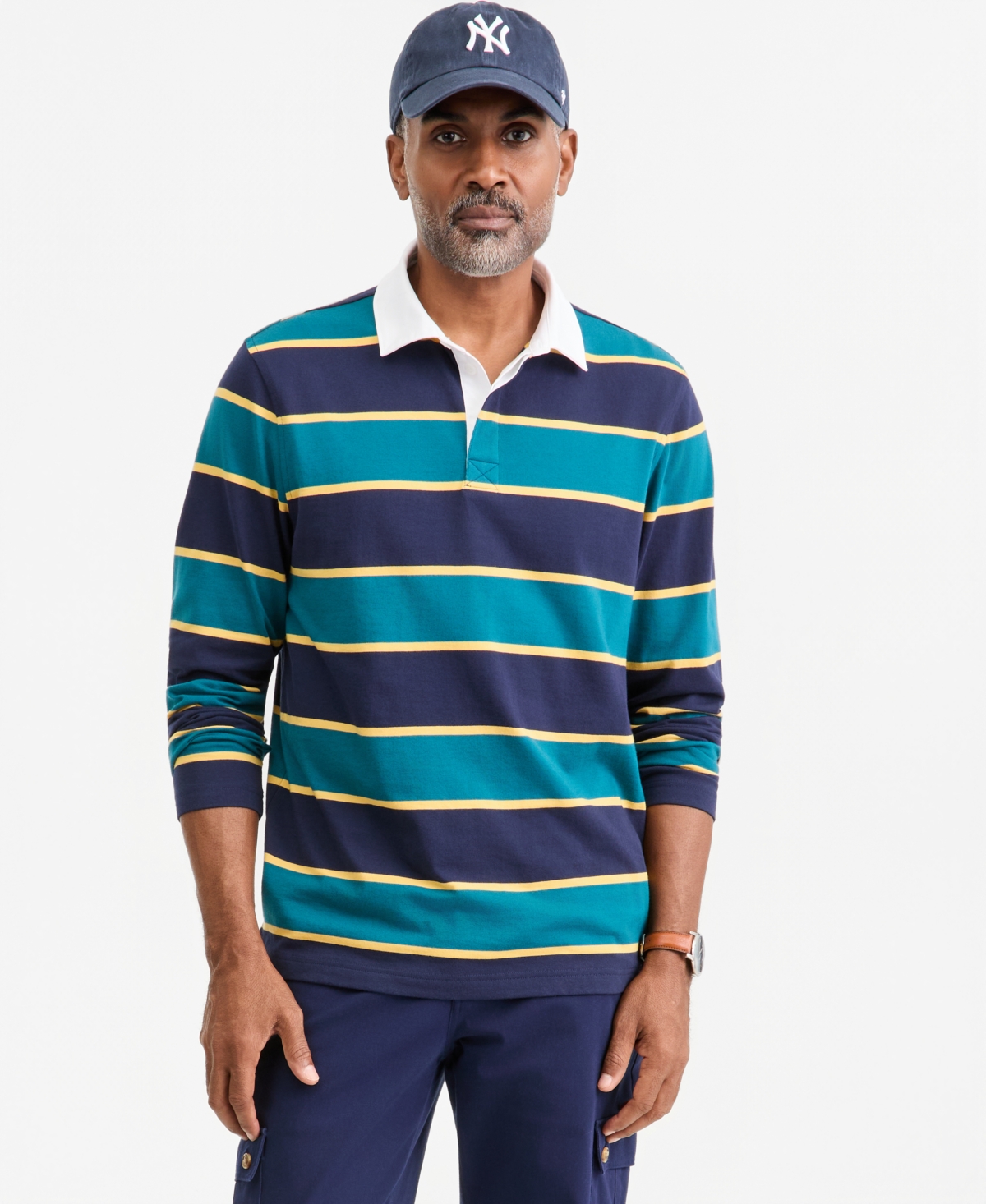 Click here for Club Room Mens Stripe Long-Sleeve Rugby Shirt  Mac... prices