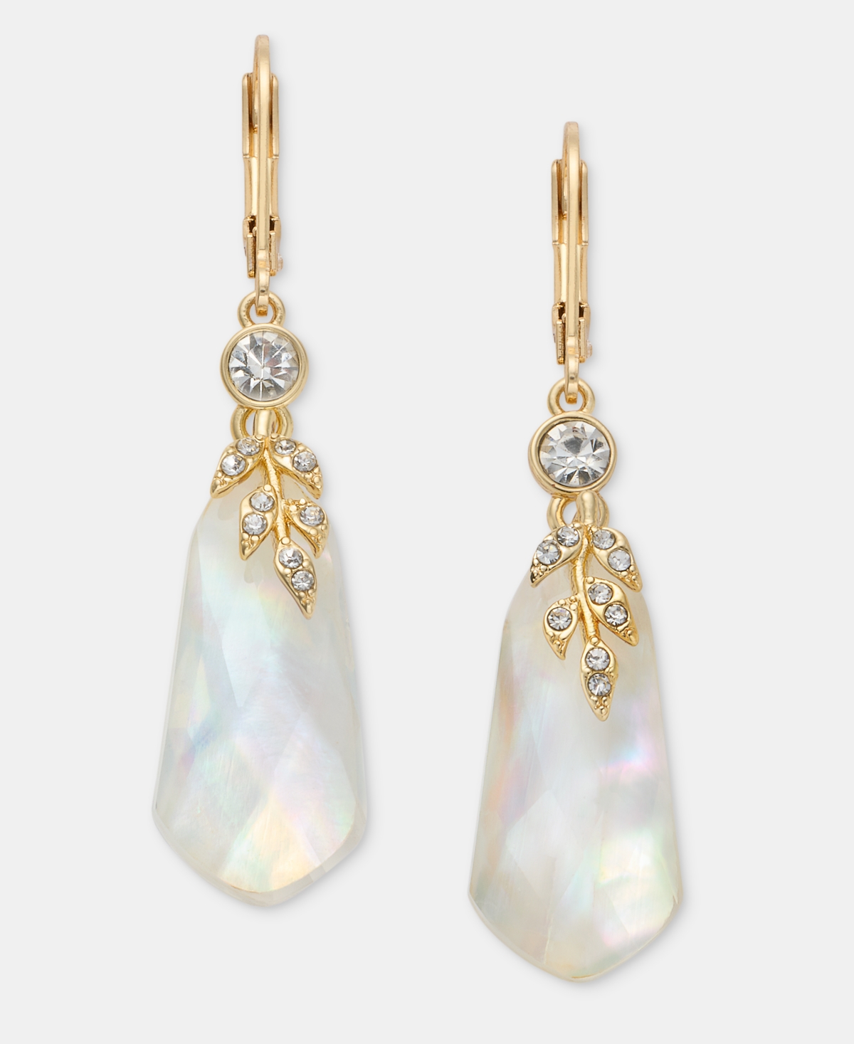 Click here for lonna & lilly Pave Stone Drop Earrings - White prices