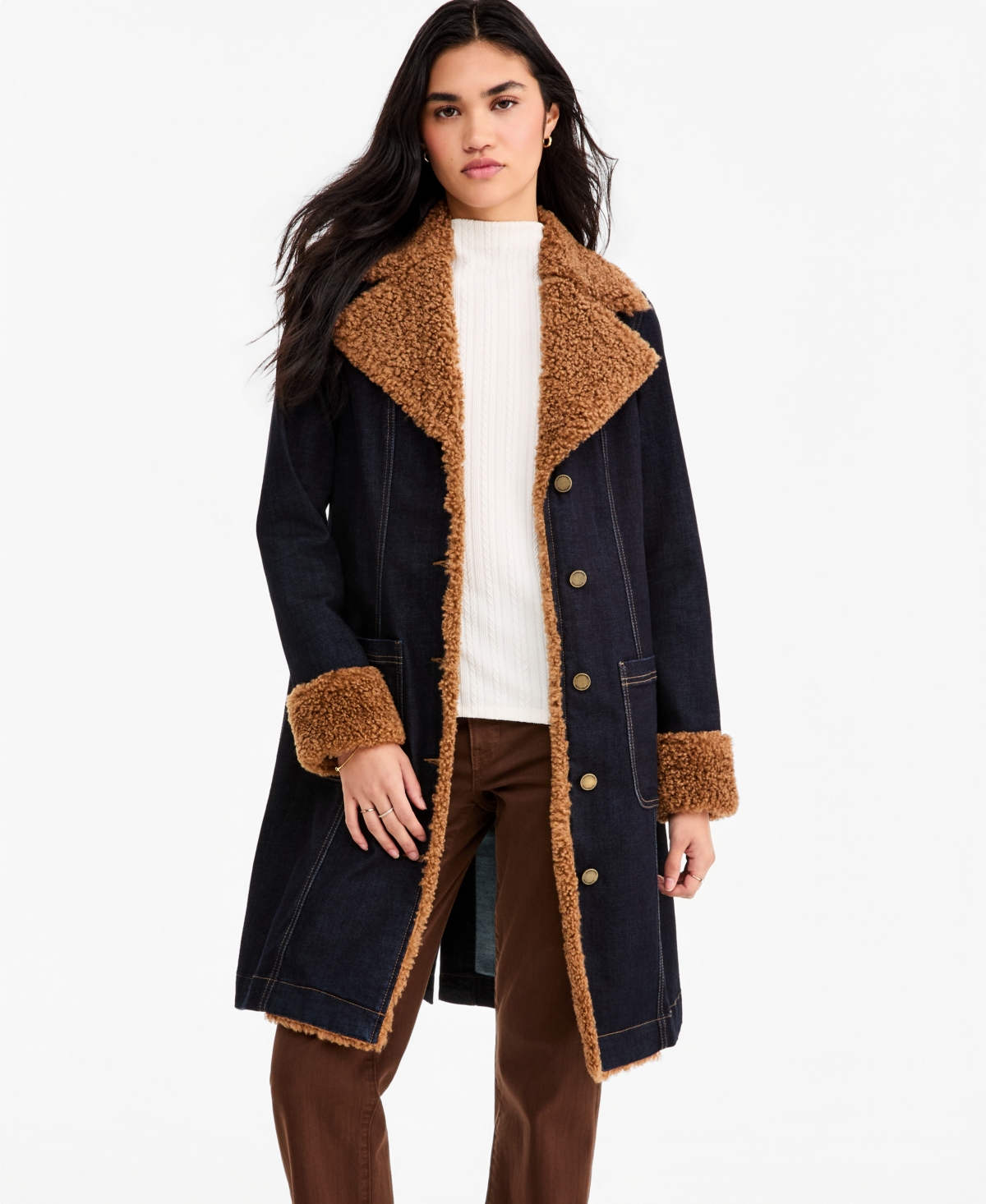 Click here for Liverpool Los Angeles Womens Sherpa-Trim Notch-Col... prices