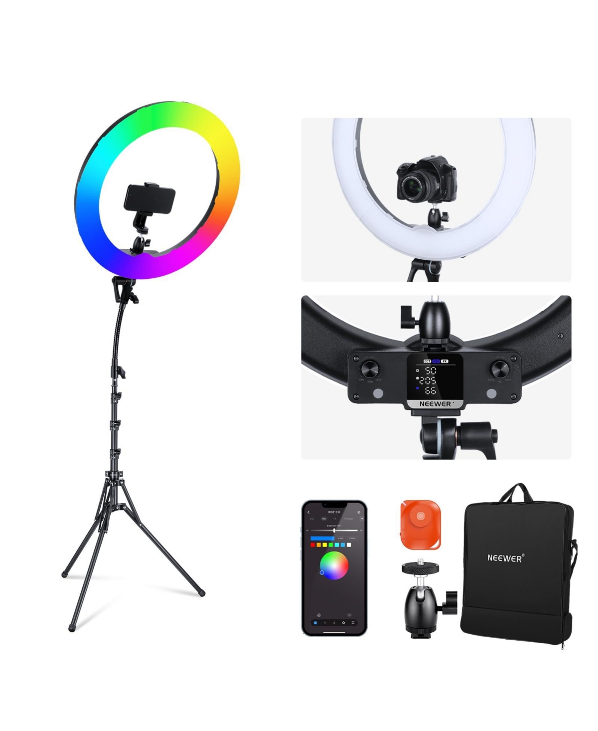 Click here for Neewer Rgb18 Ring Light with 18 Inch  42W  RGB for... prices