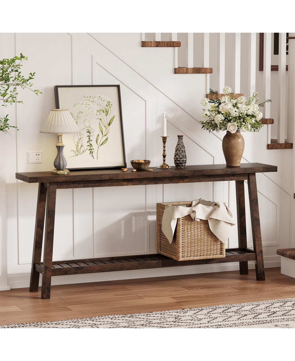 Click here for homfan Extra Long Console Table 70.9  2-Tier Entry... prices