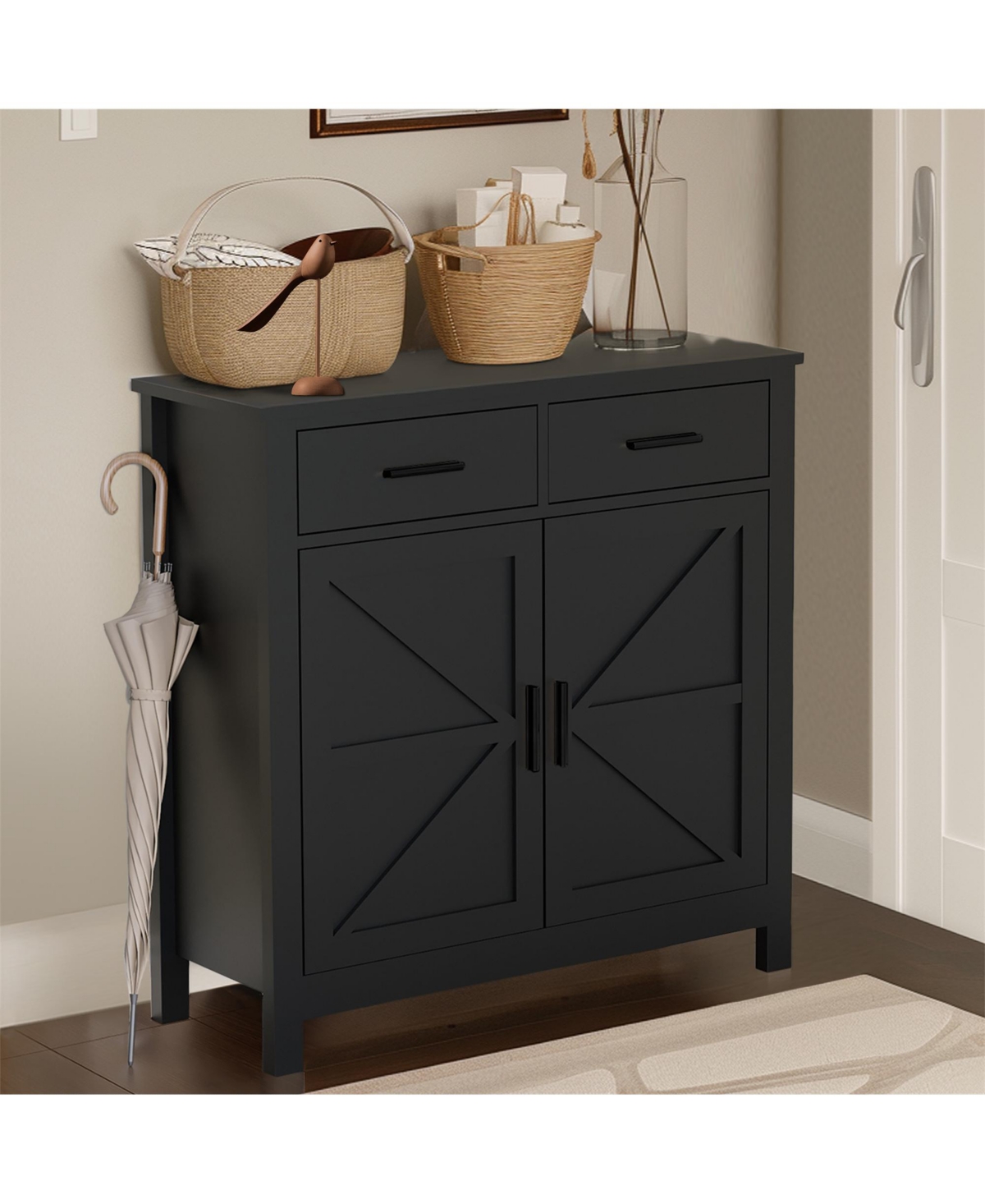 Click here for Clihome Modern Black Kitchen Storage Cabinet Buffe... prices