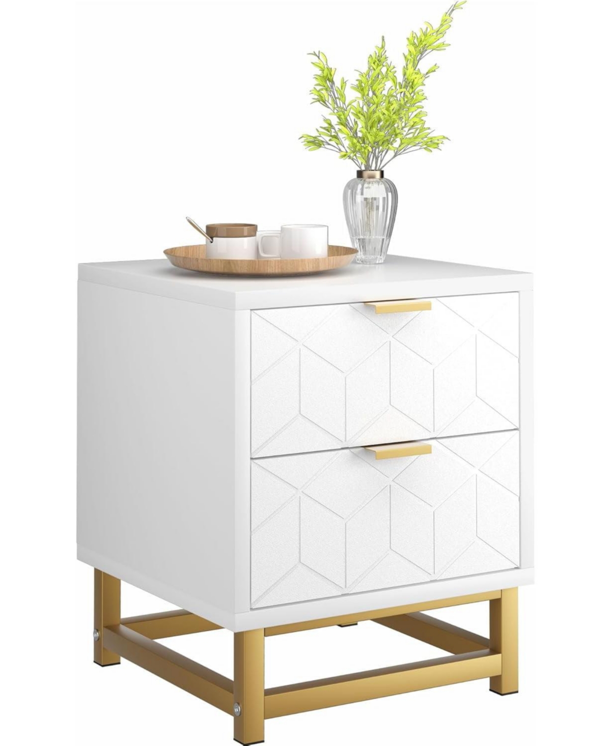 Click here for gaomon 2 Drawers  Modern Wooden End Side Bedside T... prices