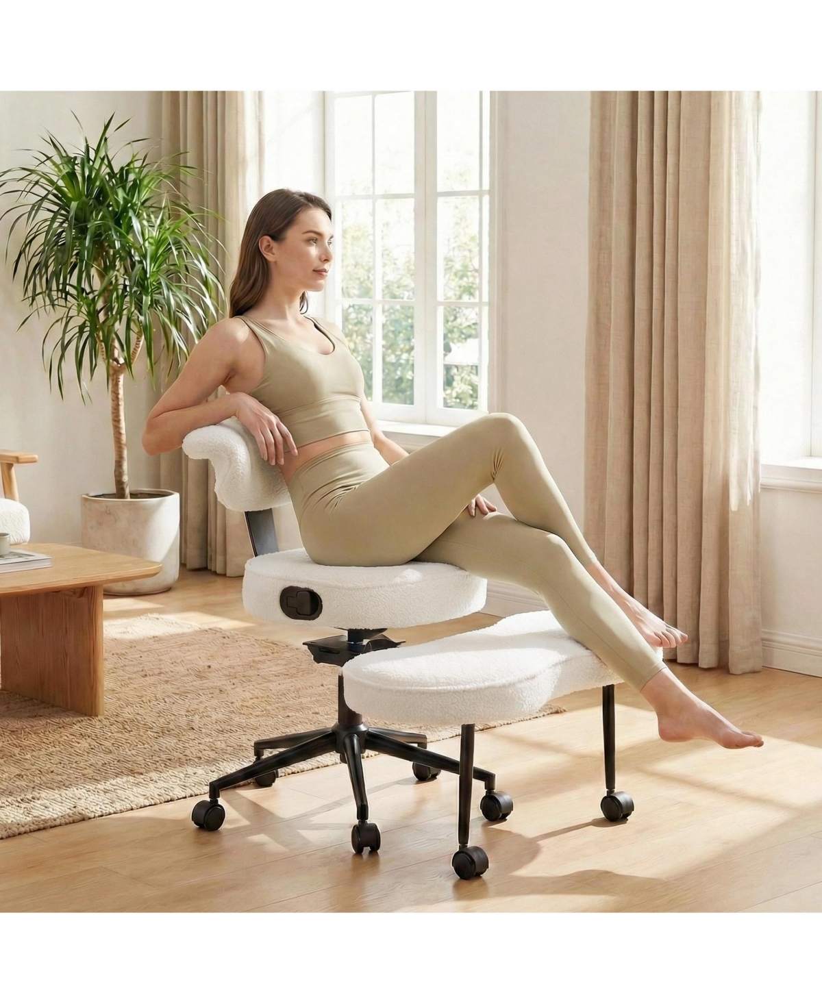 Click here for homfan Cross-Legged Office Chair with Lumbar Suppo... prices