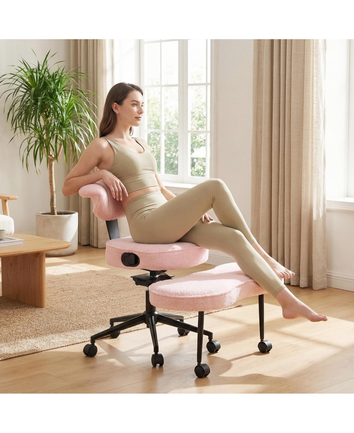 Click here for homfan Cross-Legged Office Chair with Lumbar Suppo... prices
