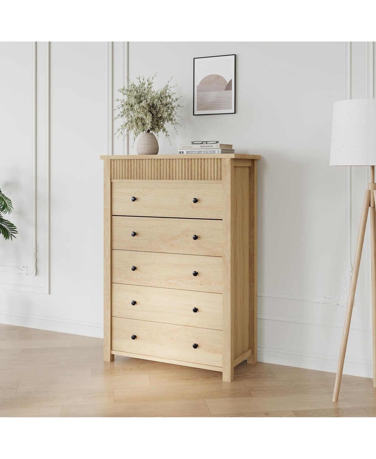 Click here for gaomon 5-Drawer Wooden with Fluted Design  Multi-F... prices